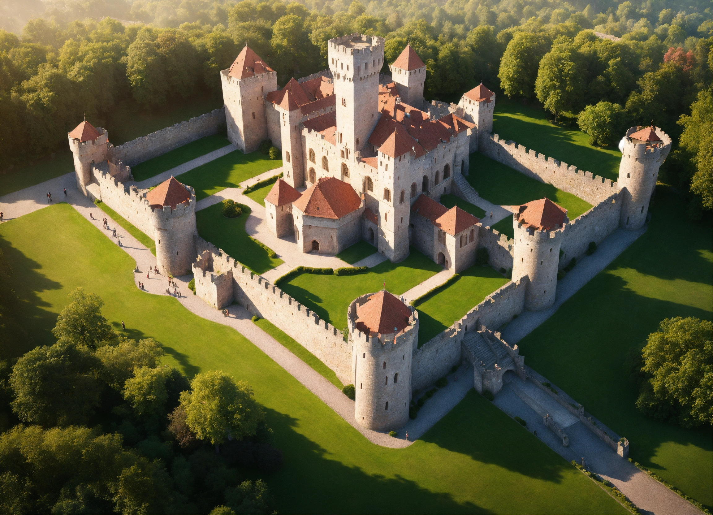 Lexica - Ultra realistic, photorealistic, bird's eye view of a small ...