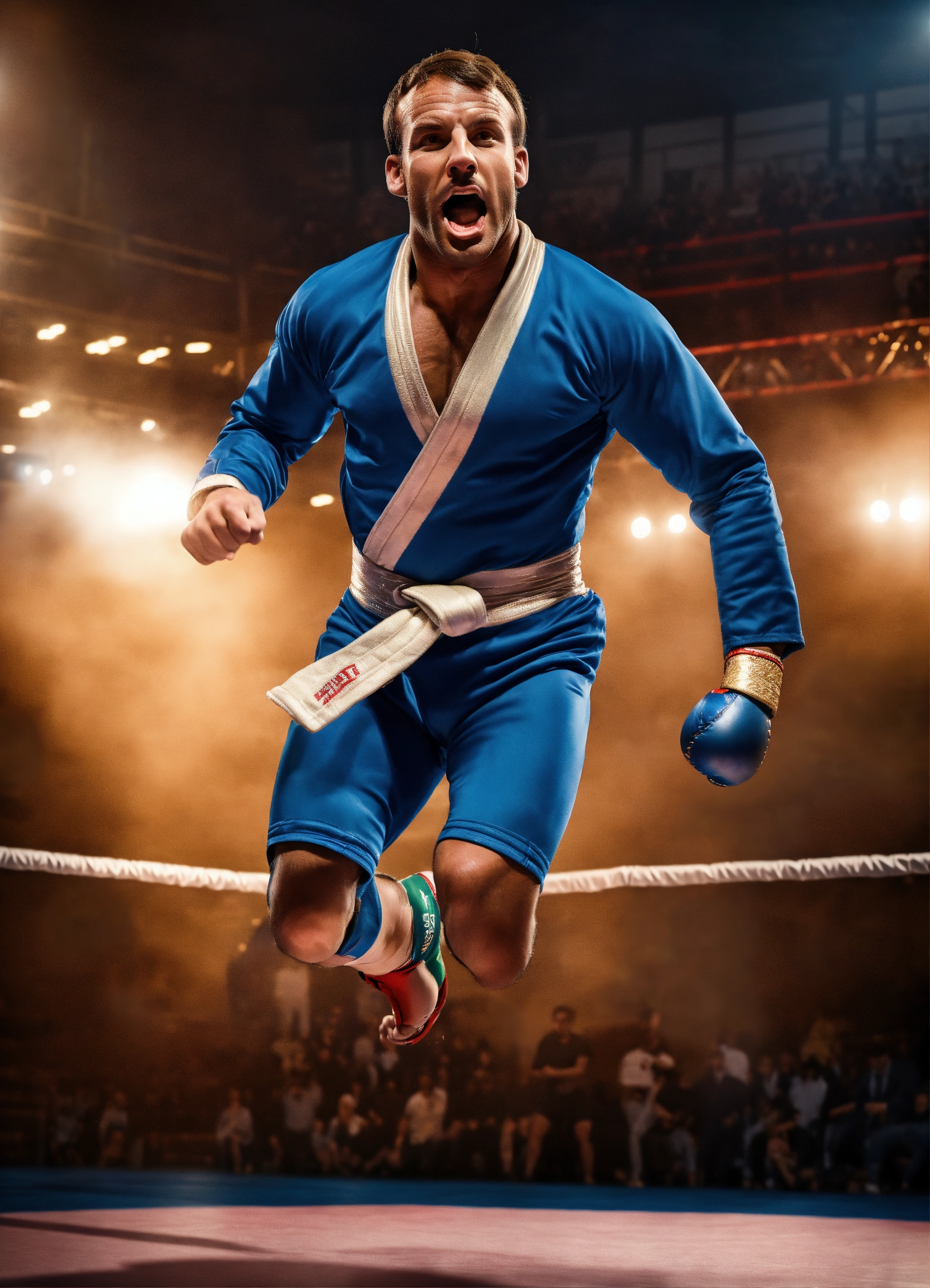 Lexica - Wrestling fighter Emmanuel Macron in the arena, sports ...