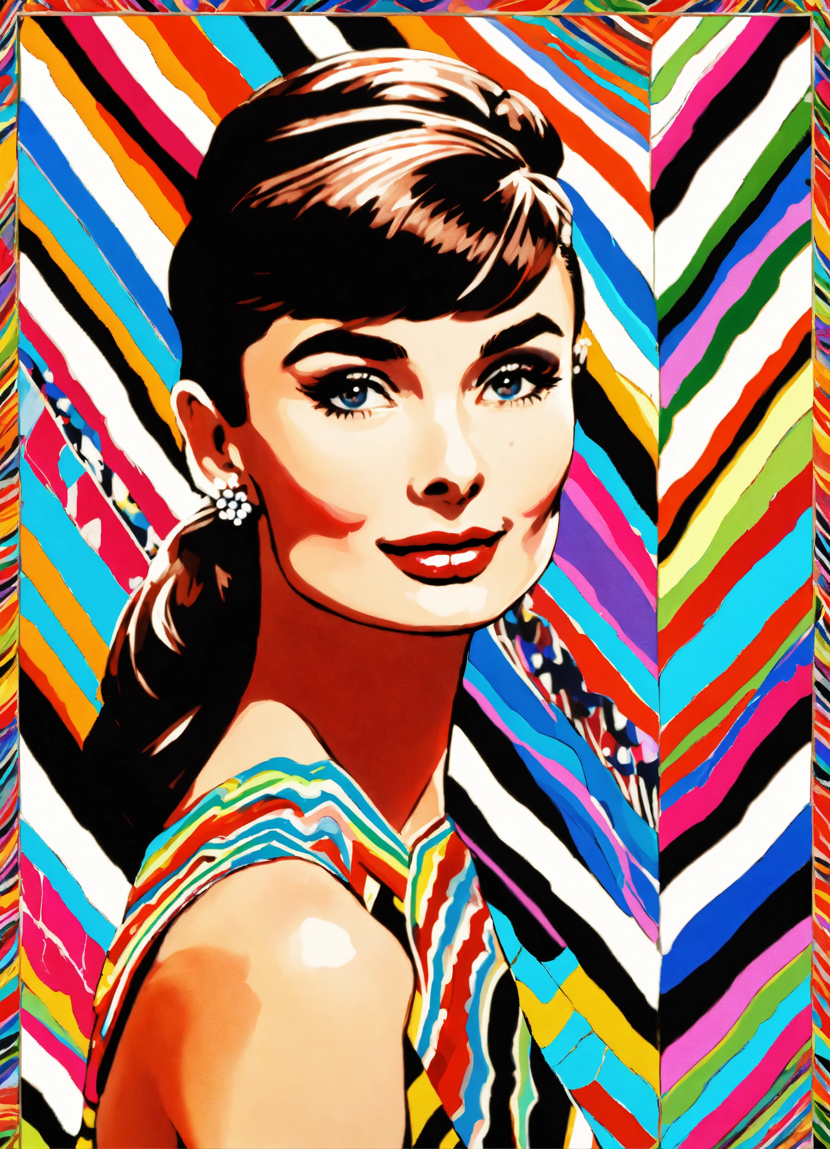 Lexica - Audrey Hepburn, multi coloured, black and white chevron, coogi ...