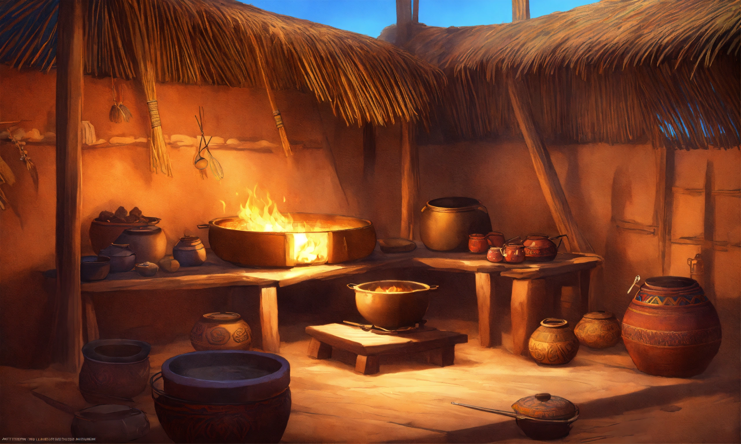Lexica - Inside african tribal hut, basic utensils and cooking ...
