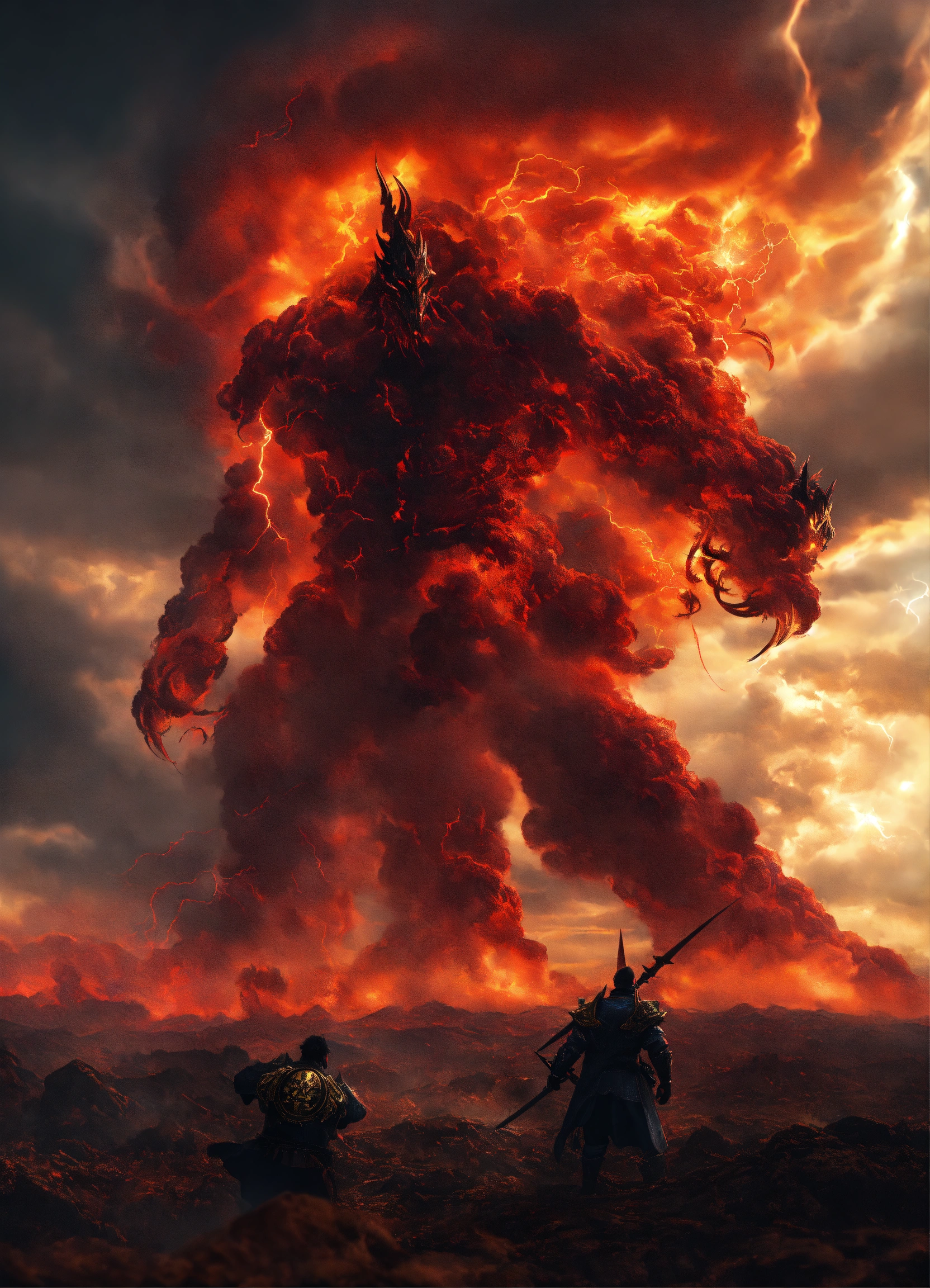 Lexica - Two smoke monsters, living black and red smoke representing ...