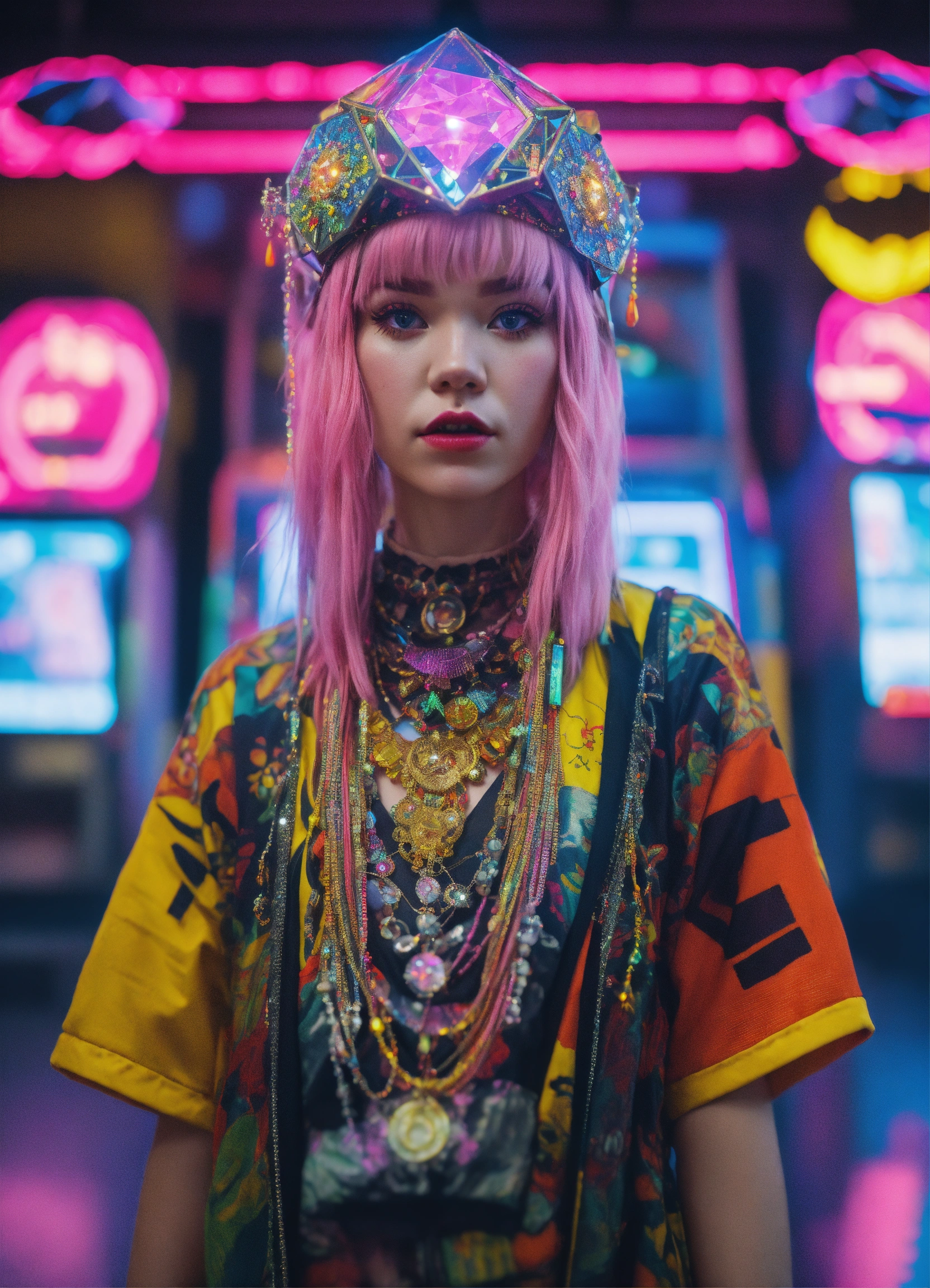 Lexica - I’m Photorealistic portrait of A diamond metal occult ...