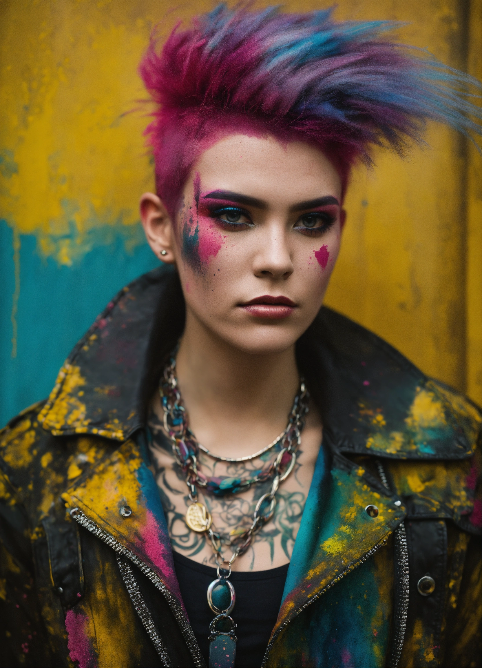 Lexica - A full body portrait of a person with a punk-inspired fashion ...