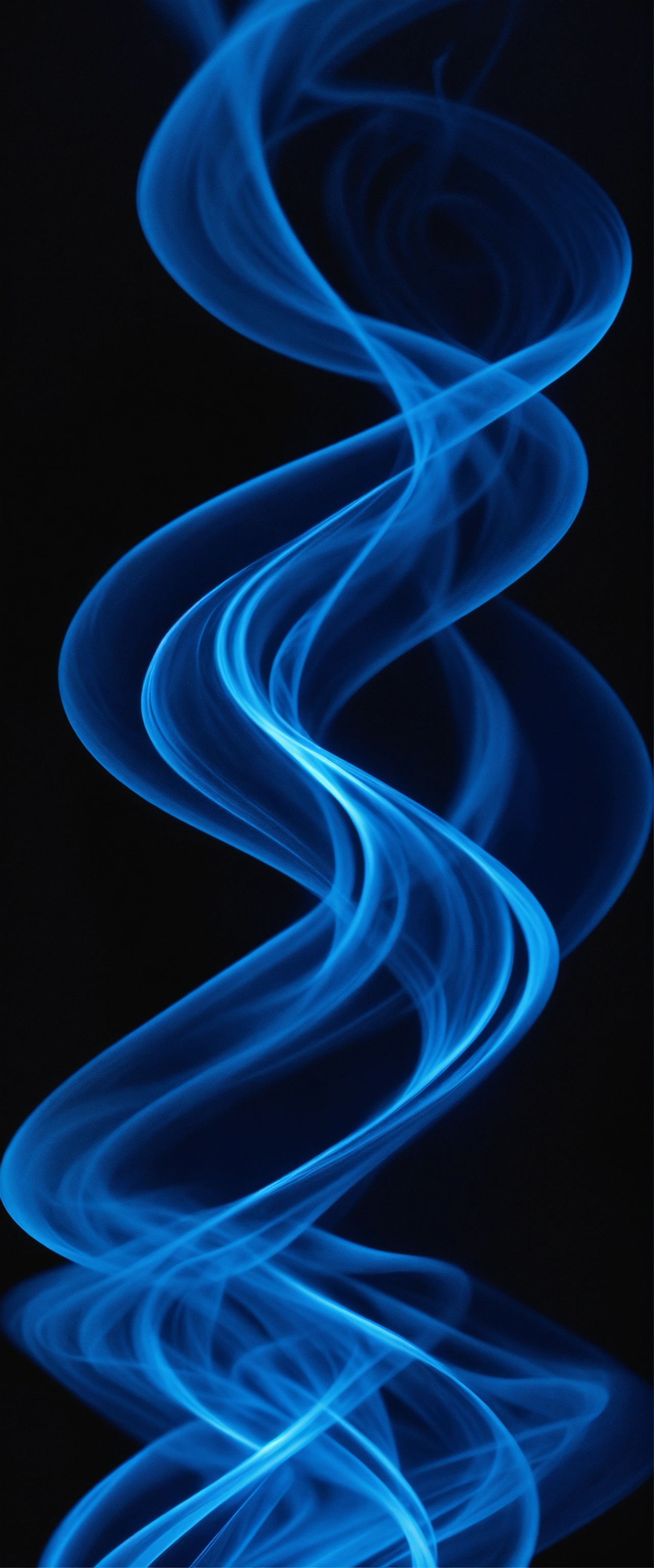 Lexica - Blue fire over black background, twisting up into black