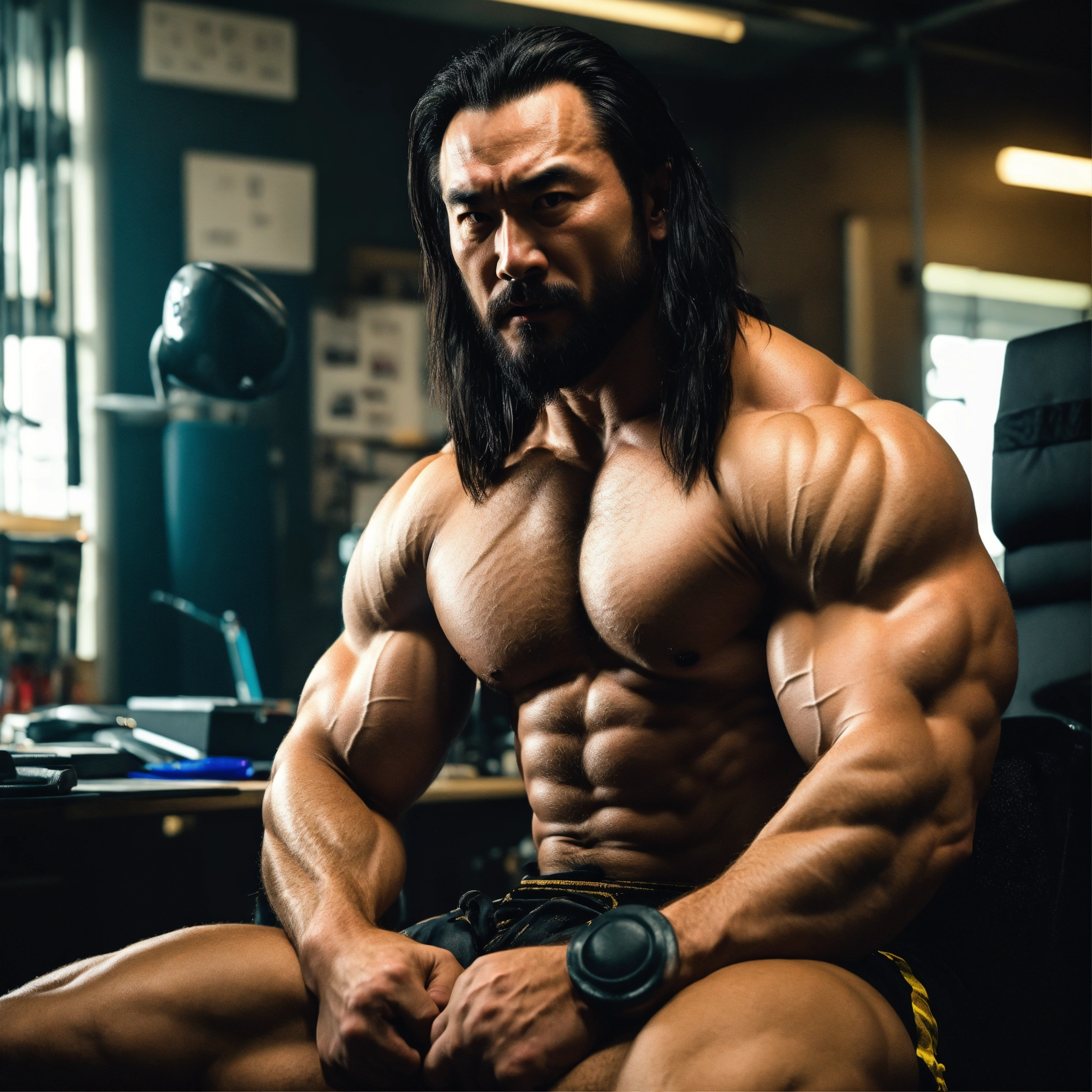 Lexica - 30-year-old hairy man with big muscles, Shang Tsung from ...