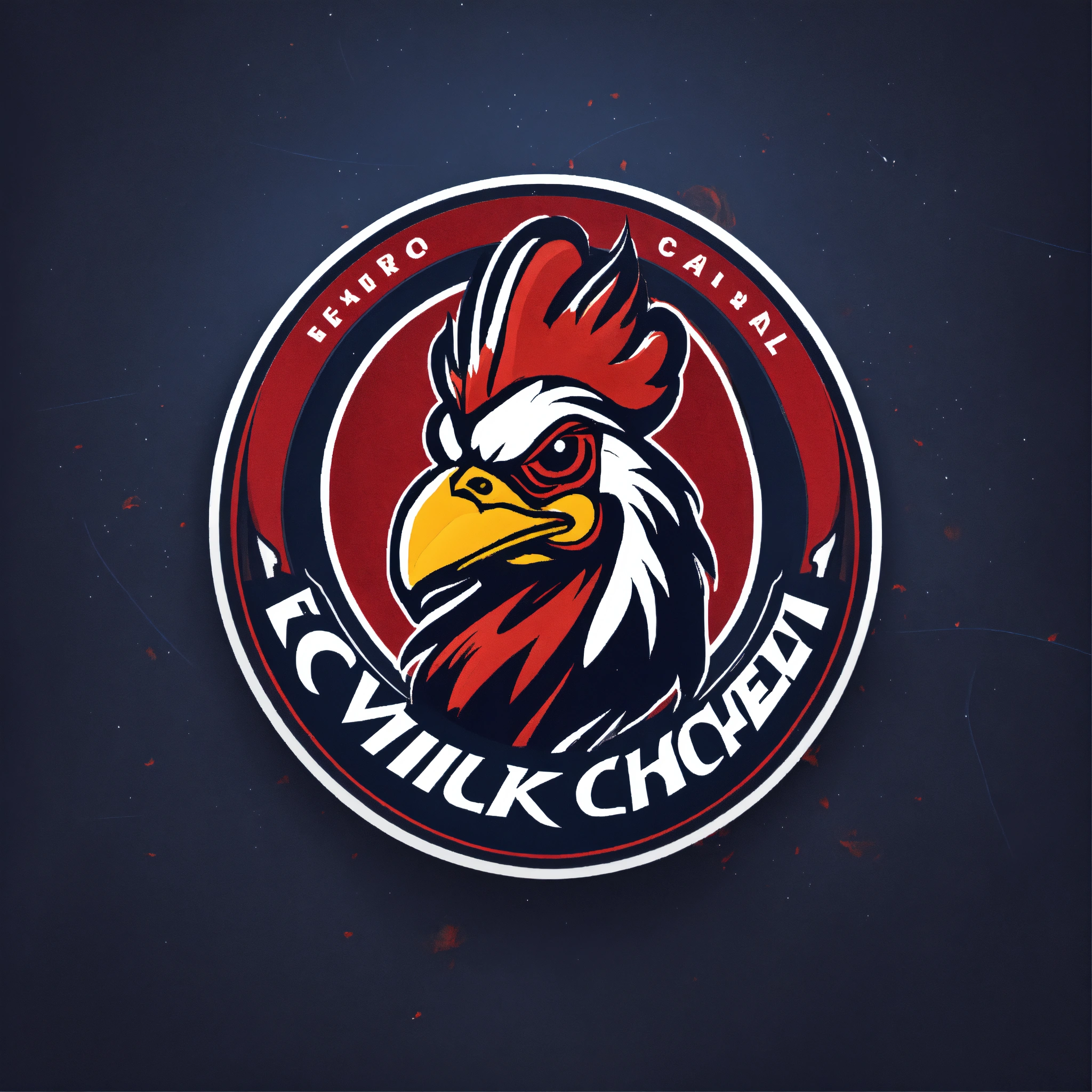 Lexica - Evil Chicken circle hockey Logo, fantasy, 4k
