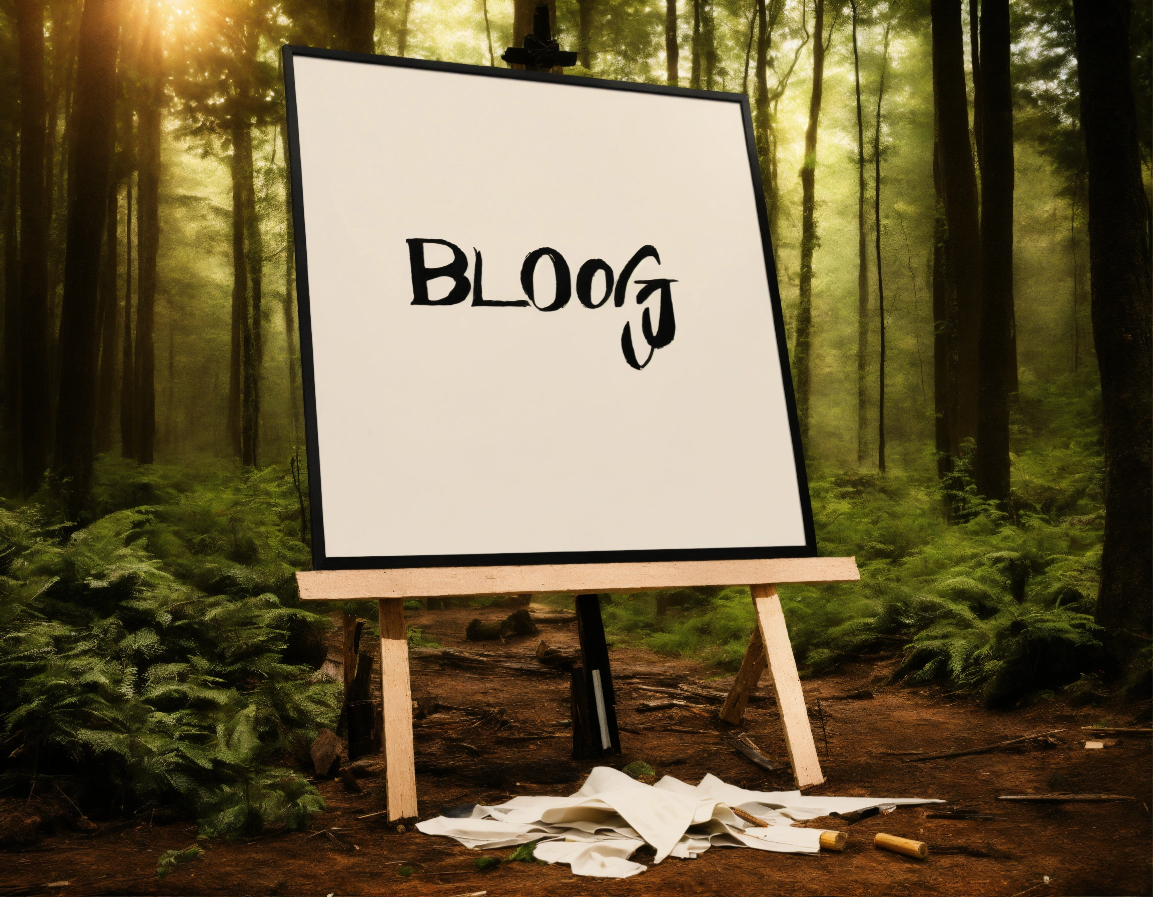 Lexica - Presentation of a simple white canvas, black frame, "Blog ...