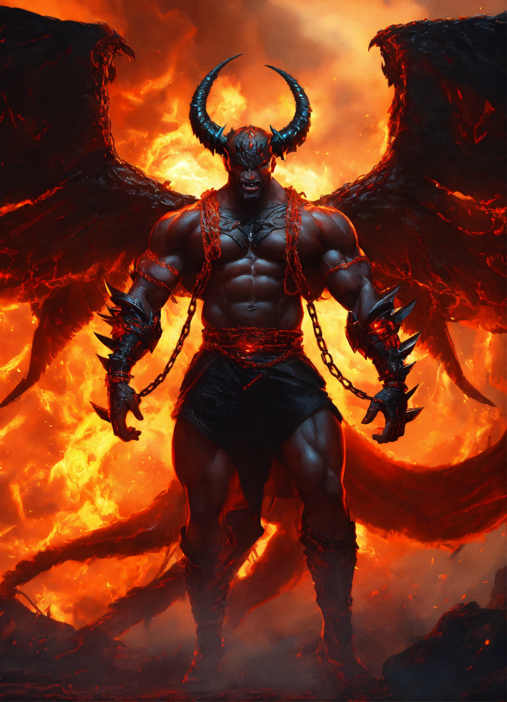 Lexica - Full body huge muscular evil futuristic black warrior ...