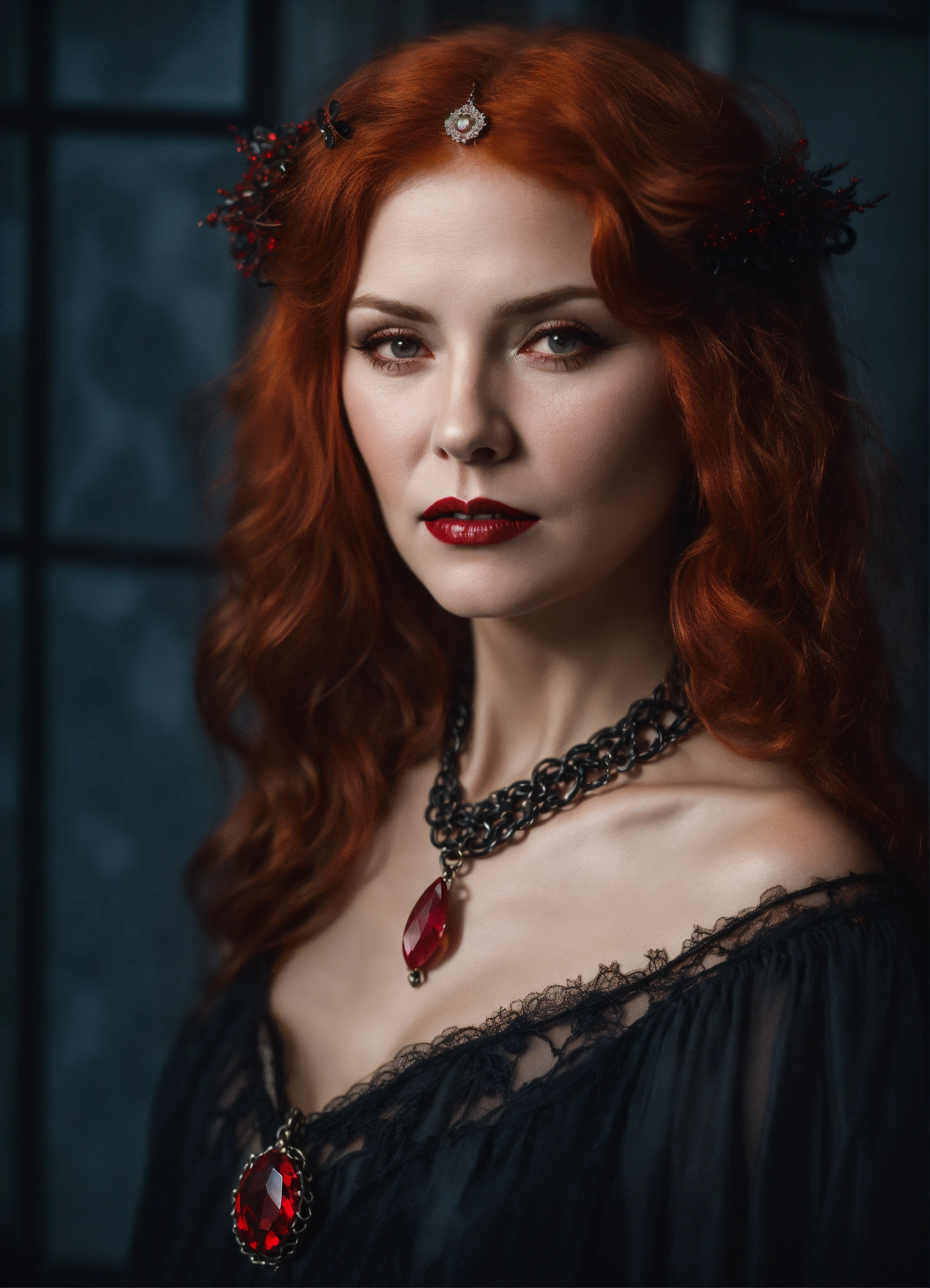 Lexica - Photo quality portrait of an elegant elderly redhead beauty as ...