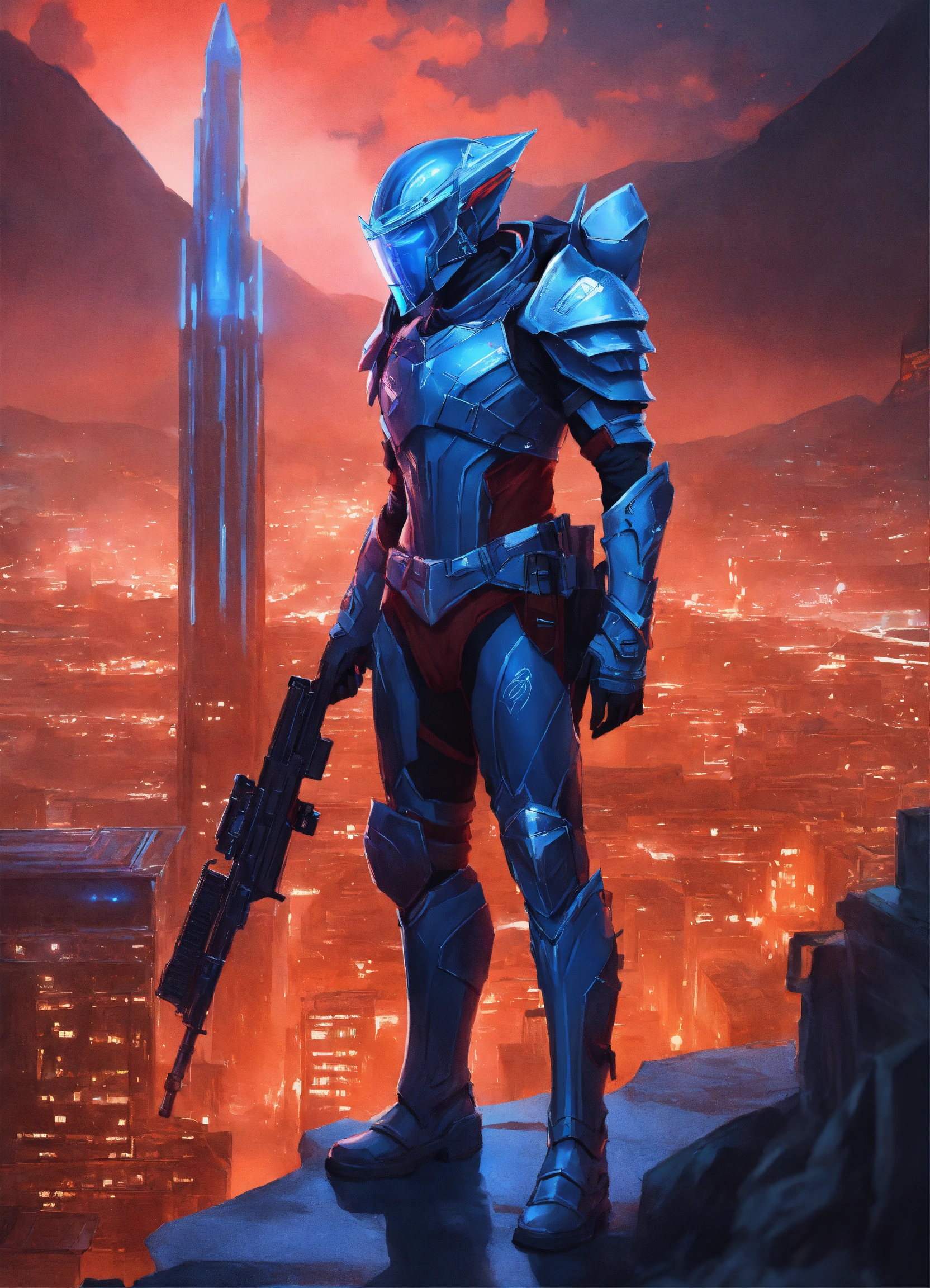 Lexica - Epic drawing of a full body of a high elf sci fi soldier ...