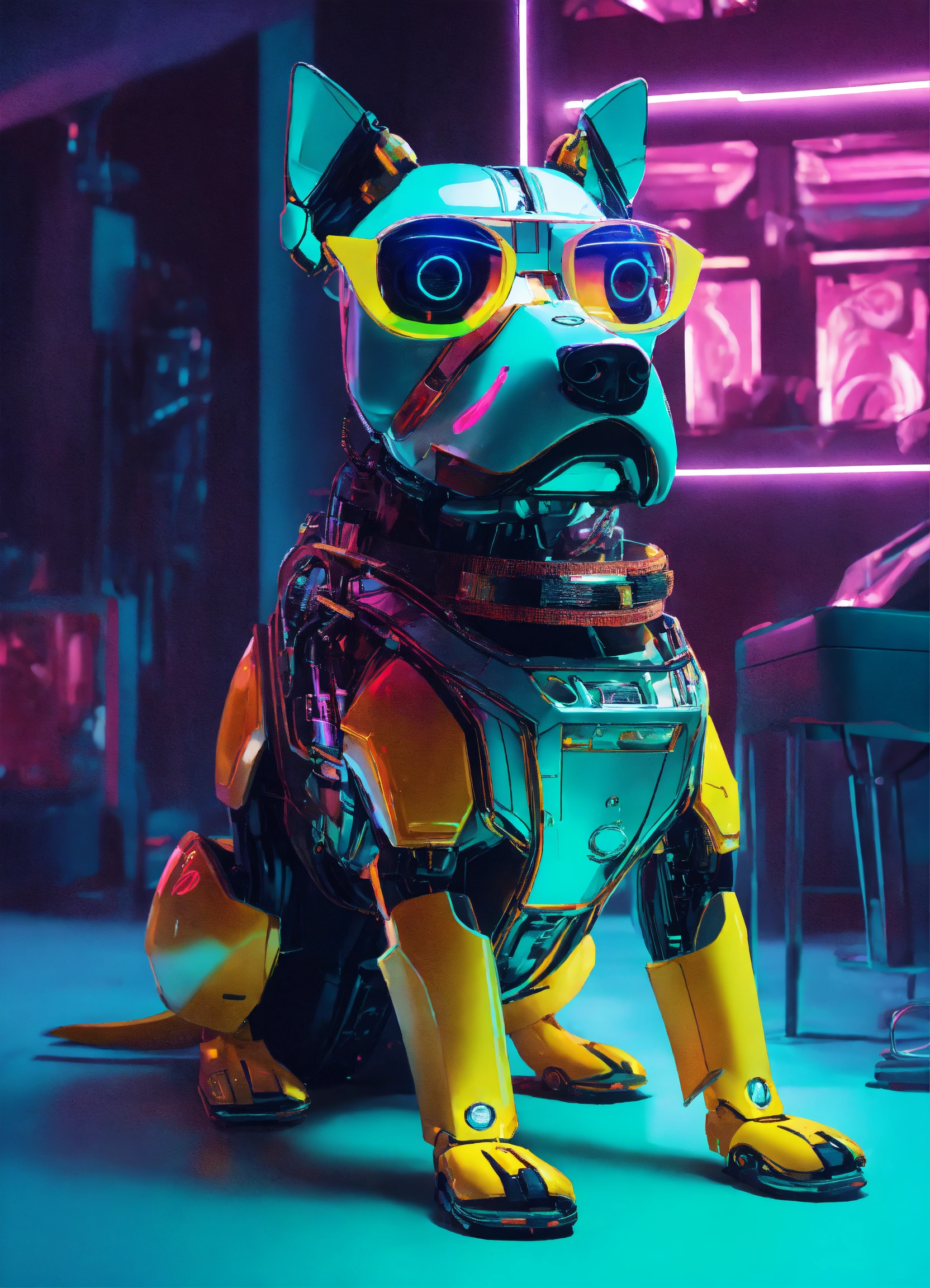 Lexica - In the style of surrealism, fine details. Robotic dog butler ...