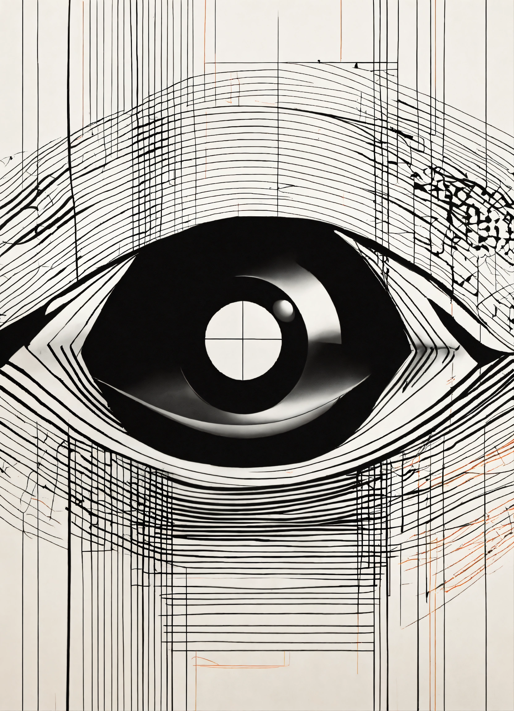 Lexica - Create a sketch of the abstract eye silhouette, black, single ...