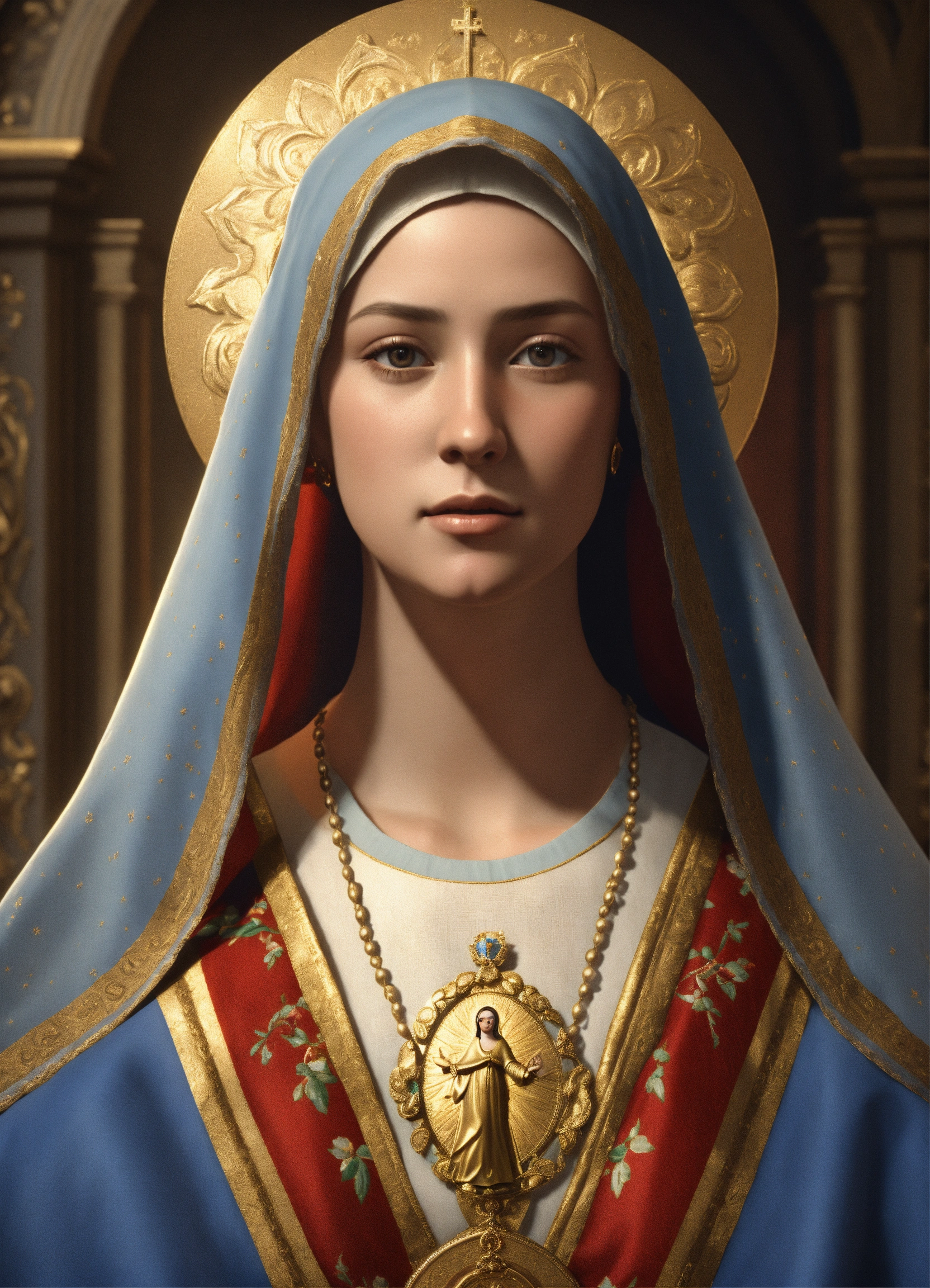 Lexica - A realistic traditional Catholic Portrait of Virgin Mary using ...