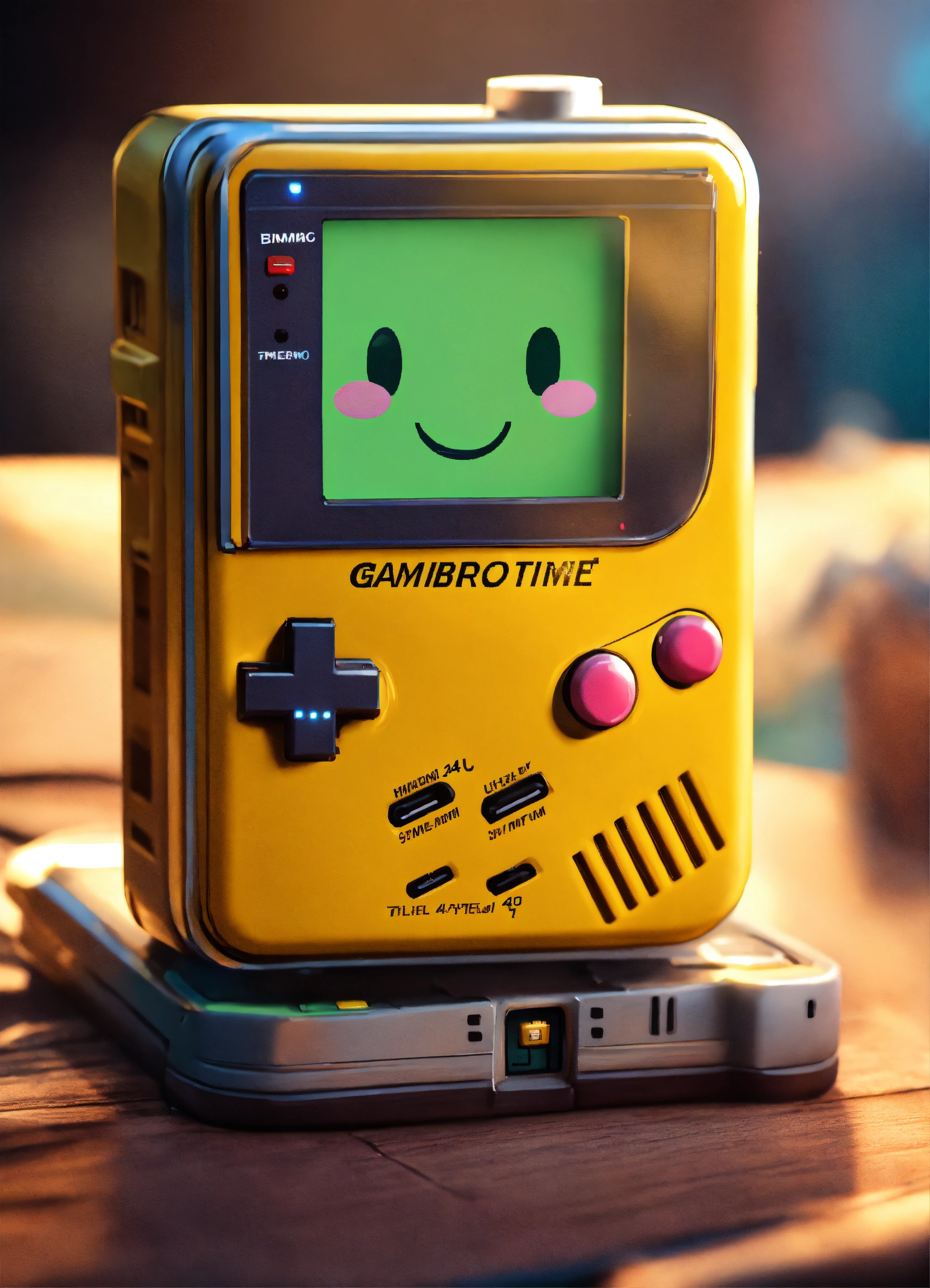 Lexica - A realistic image of a cute anthropomorphic gameboy smiling ...