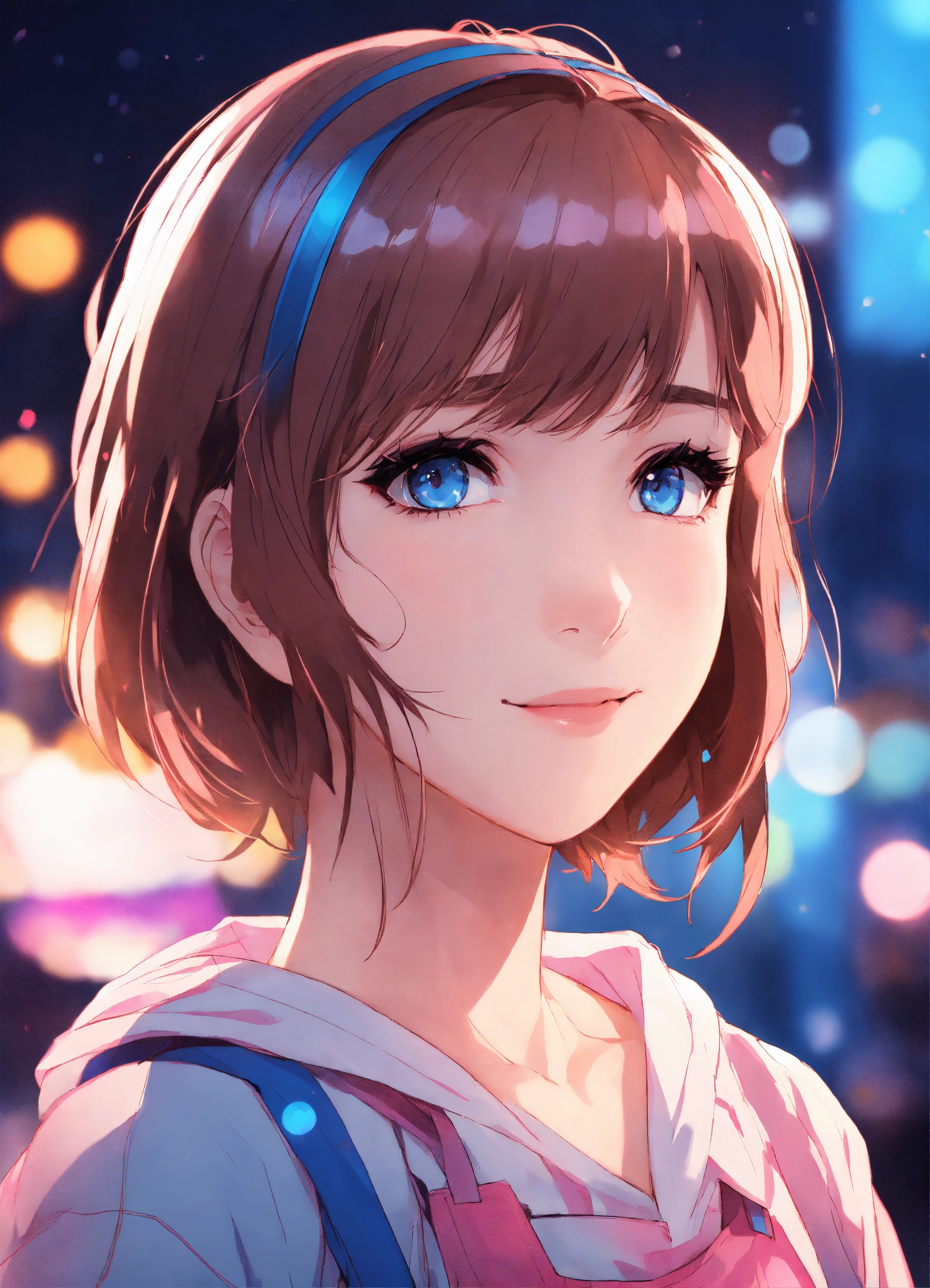 Lexica - Portrait, comic book anime style, bright lighting, pink and ...