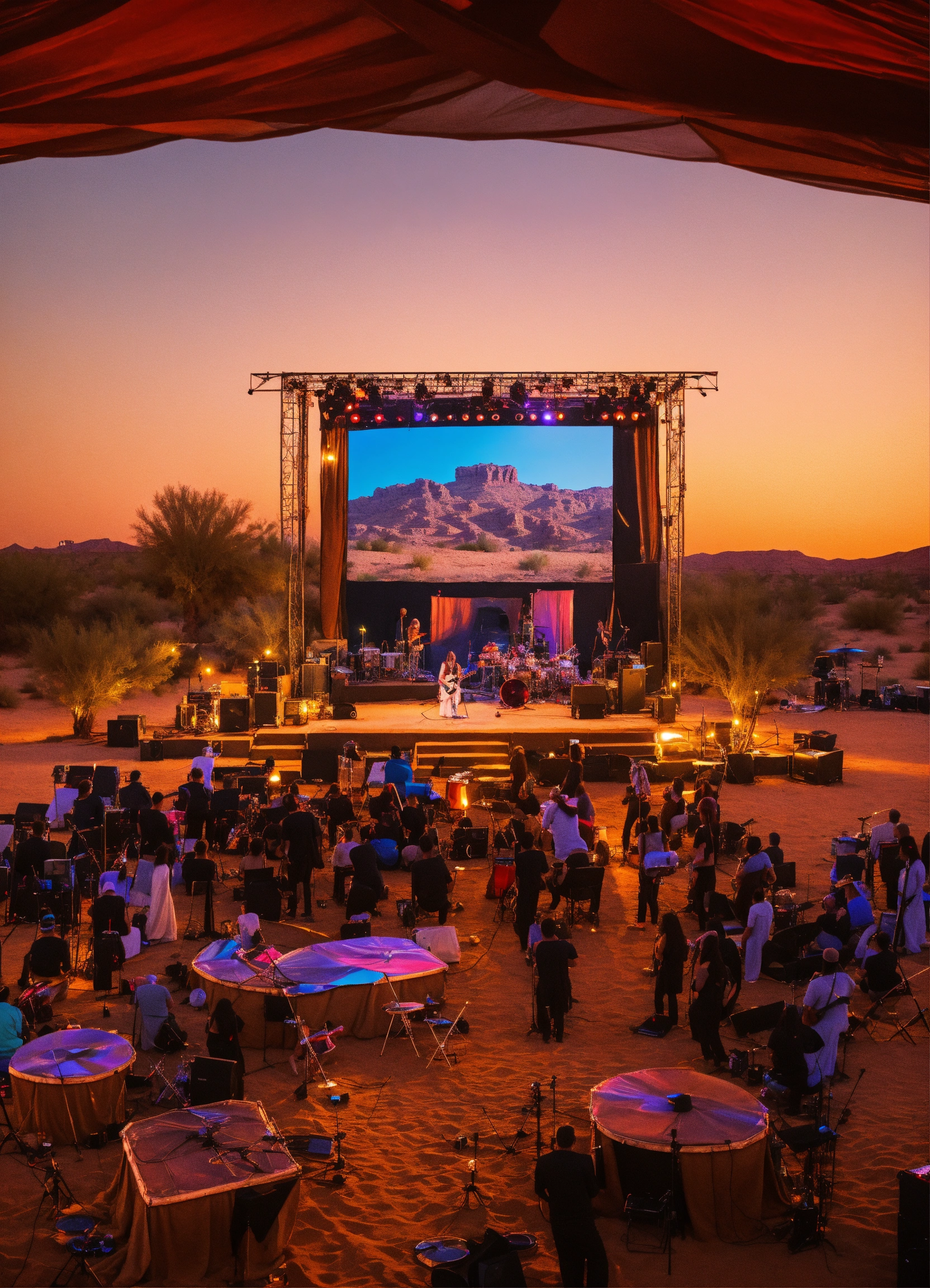 Lexica - Desert Arabian themed outdoor concert stage with large screen ...