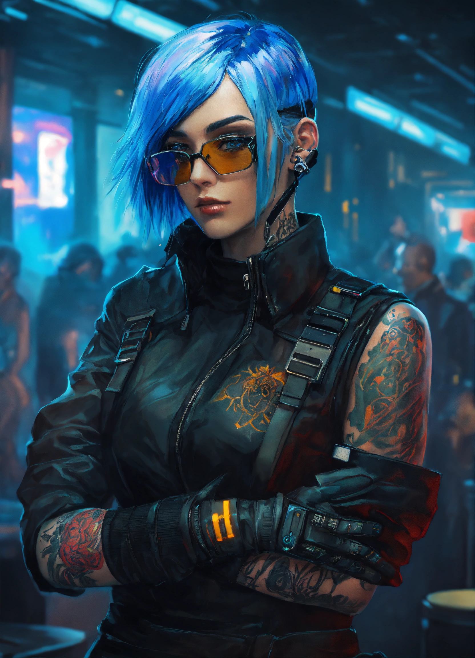 Lexica - Cyberpunk Russian named Nikita cyberpunk with steel blue hair ...