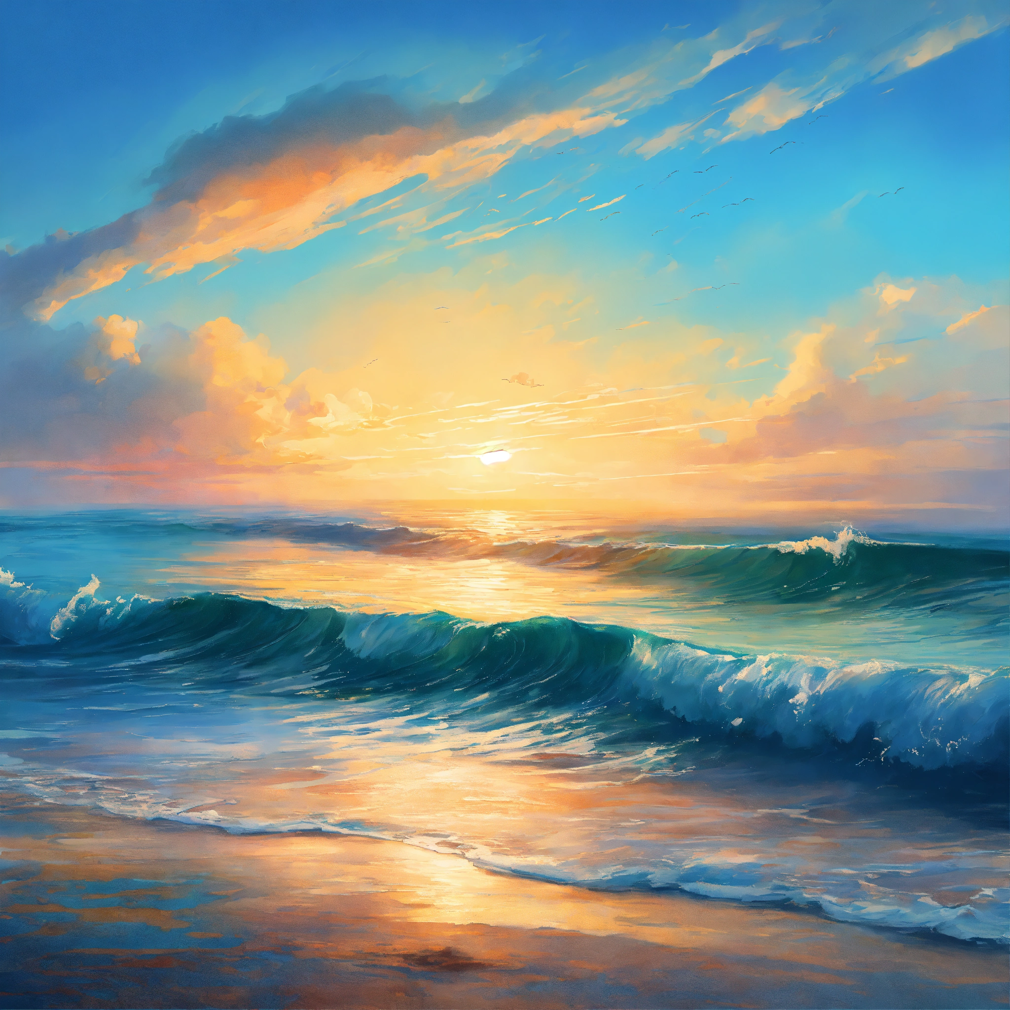 Lexica - Concept art of an endless empty calm waveless ocean, bright ...