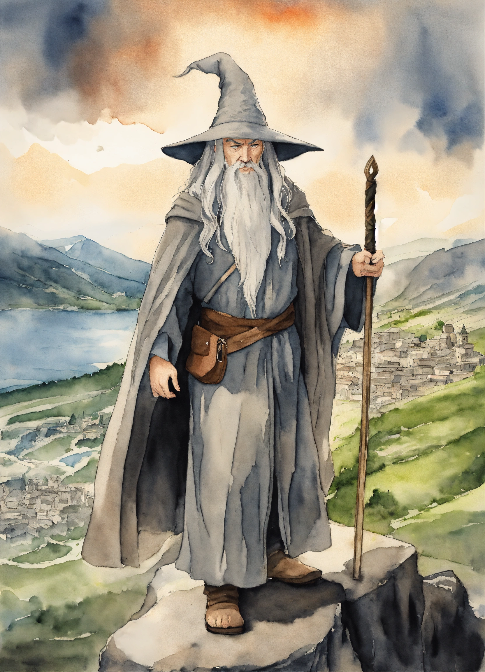 Lexica - Gandalf with from LOTR with grey robes and hat in naruto anime ...