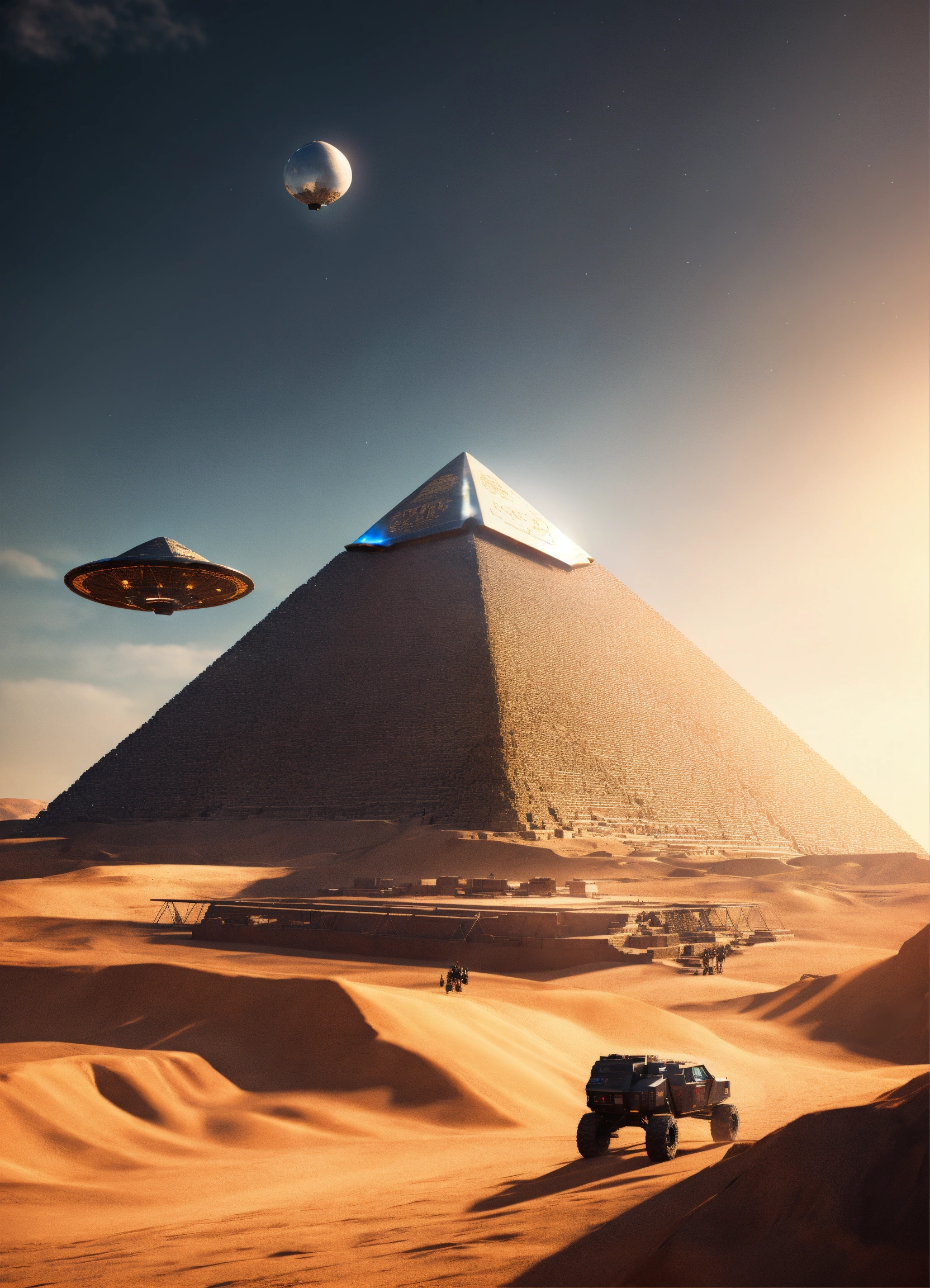 Lexica - Pyramid and ufo, unreal engine render, 8k, high quality ...