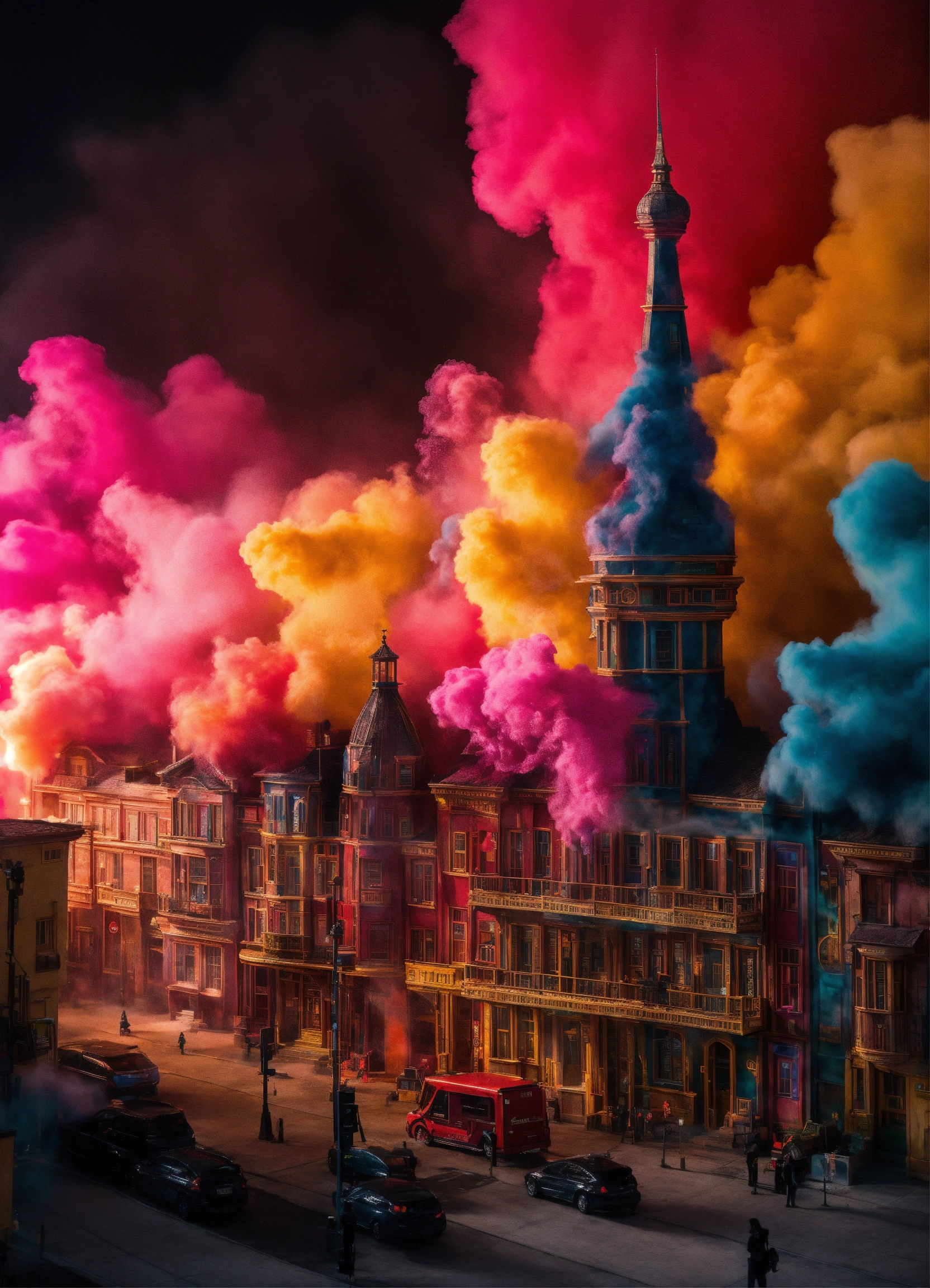 Lexica - Other worldly 3d ink art buildings made out of smoke & feather ...