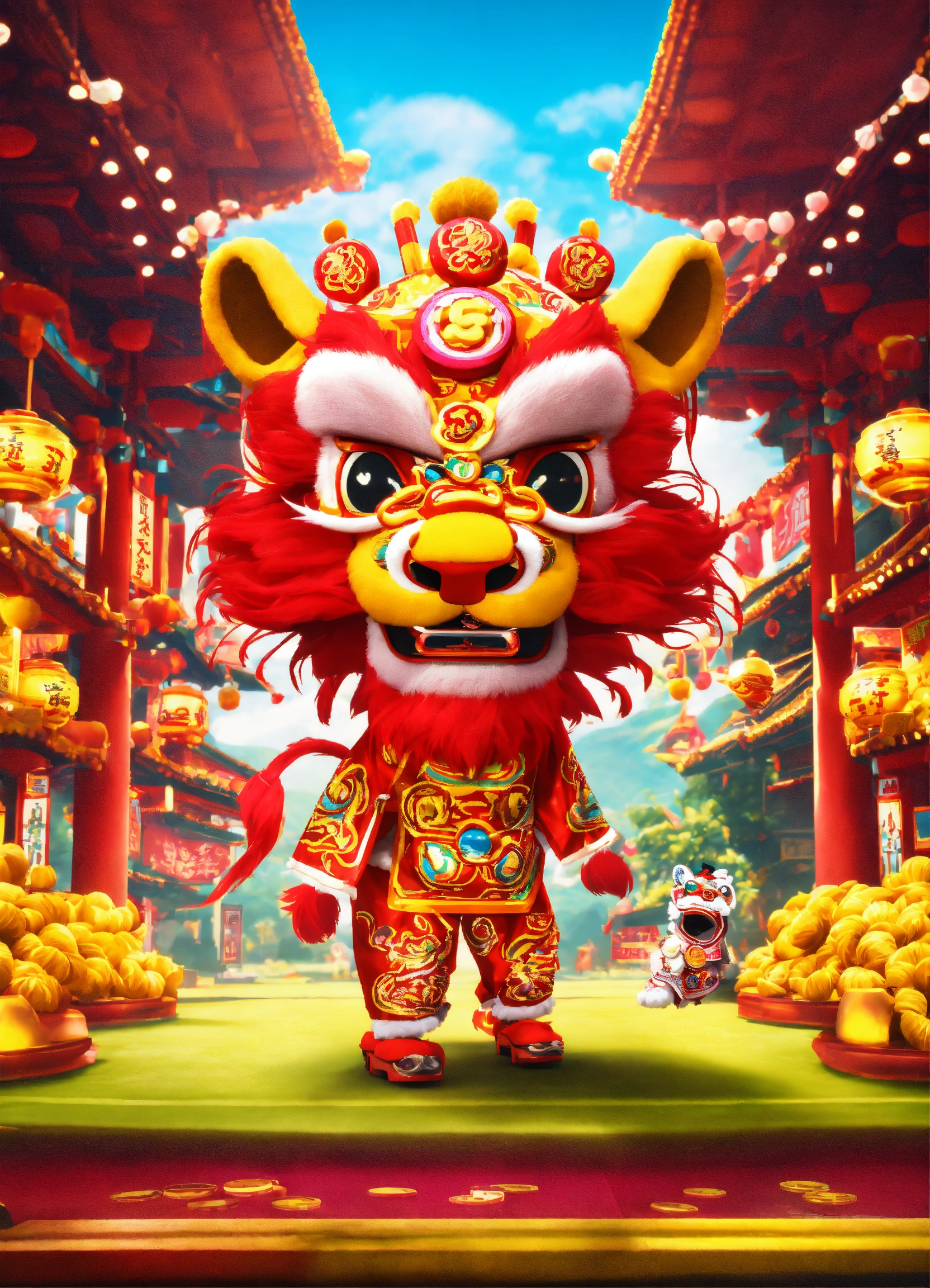 Lexica - 3D lion dance slot machine future