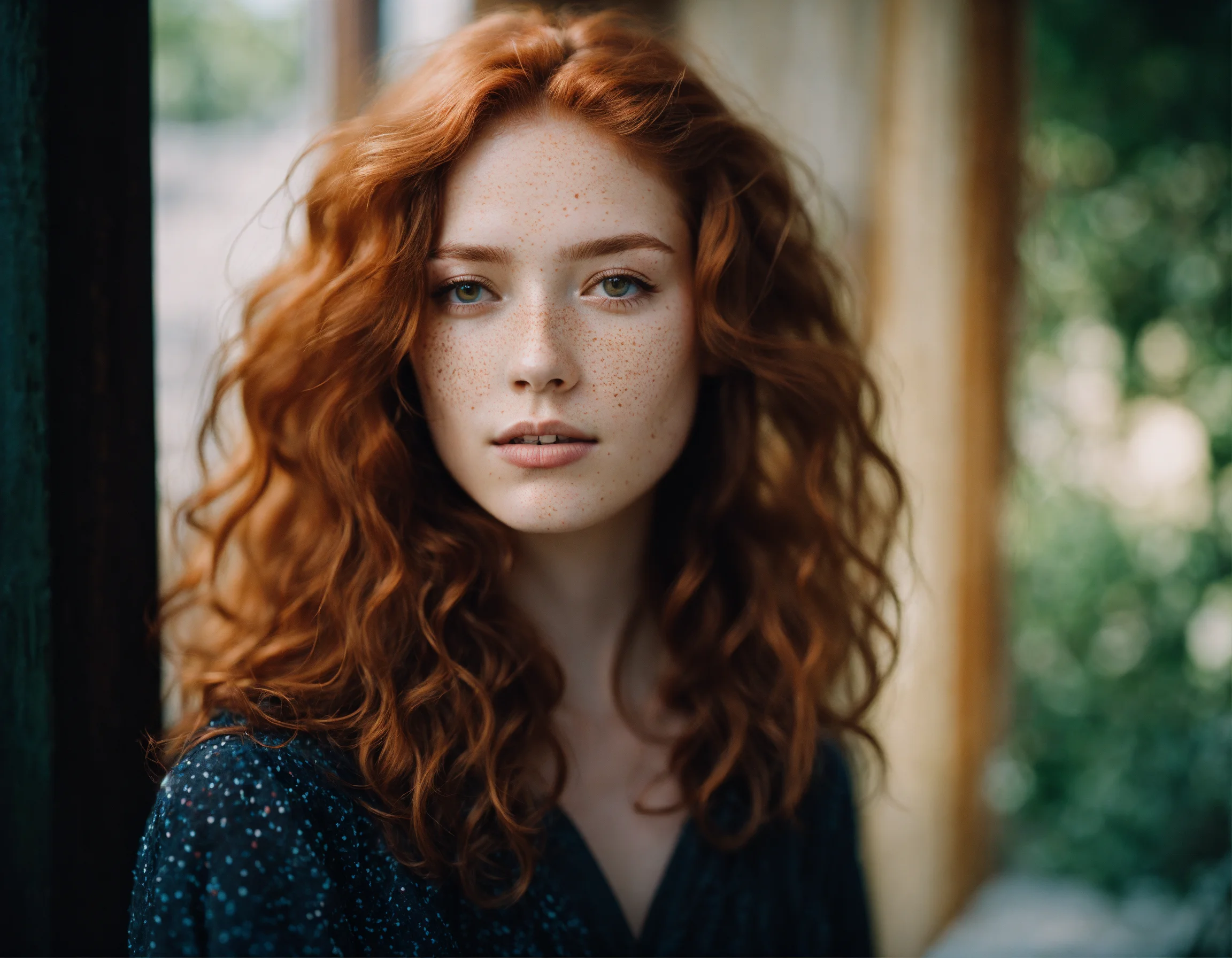 Lexica - Incredibly beautiful ginger haired woman with freckles. wavy ...