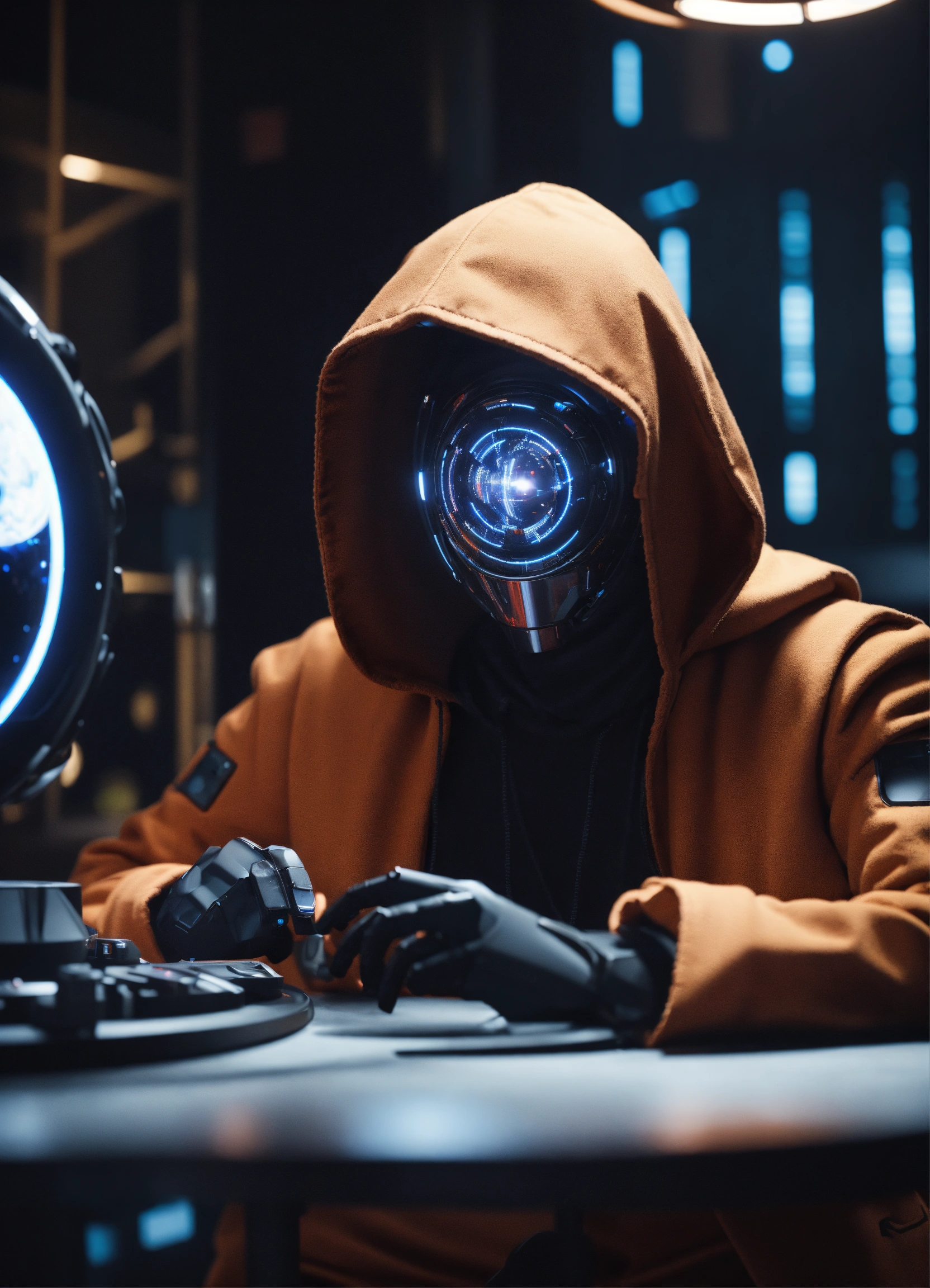 Lexica - Nerdy 25 year old male cyborg hacker wearing futuristic ...