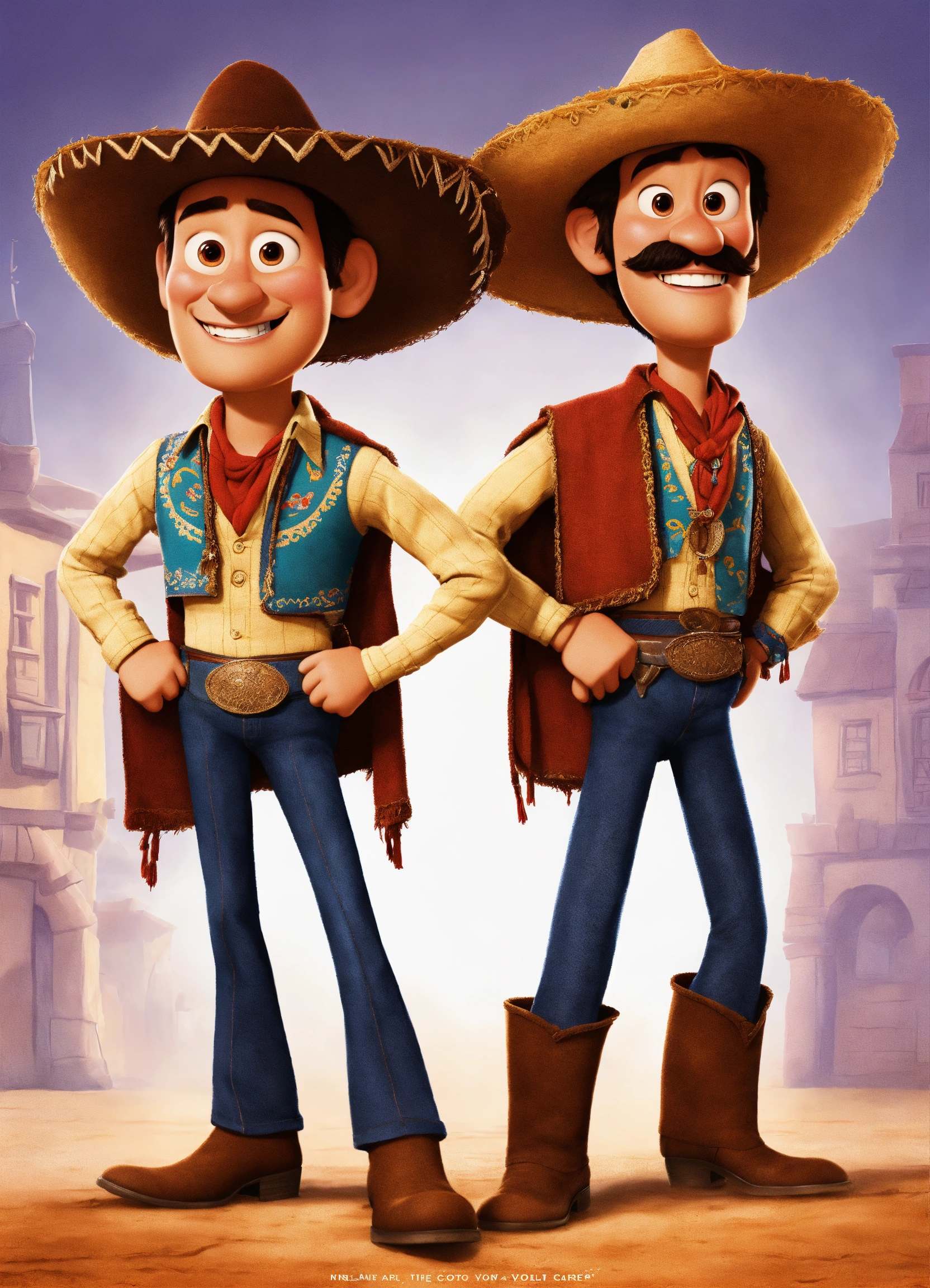 Lexica - Pixar animation of the 3 amigos movie, pixar style cartoon