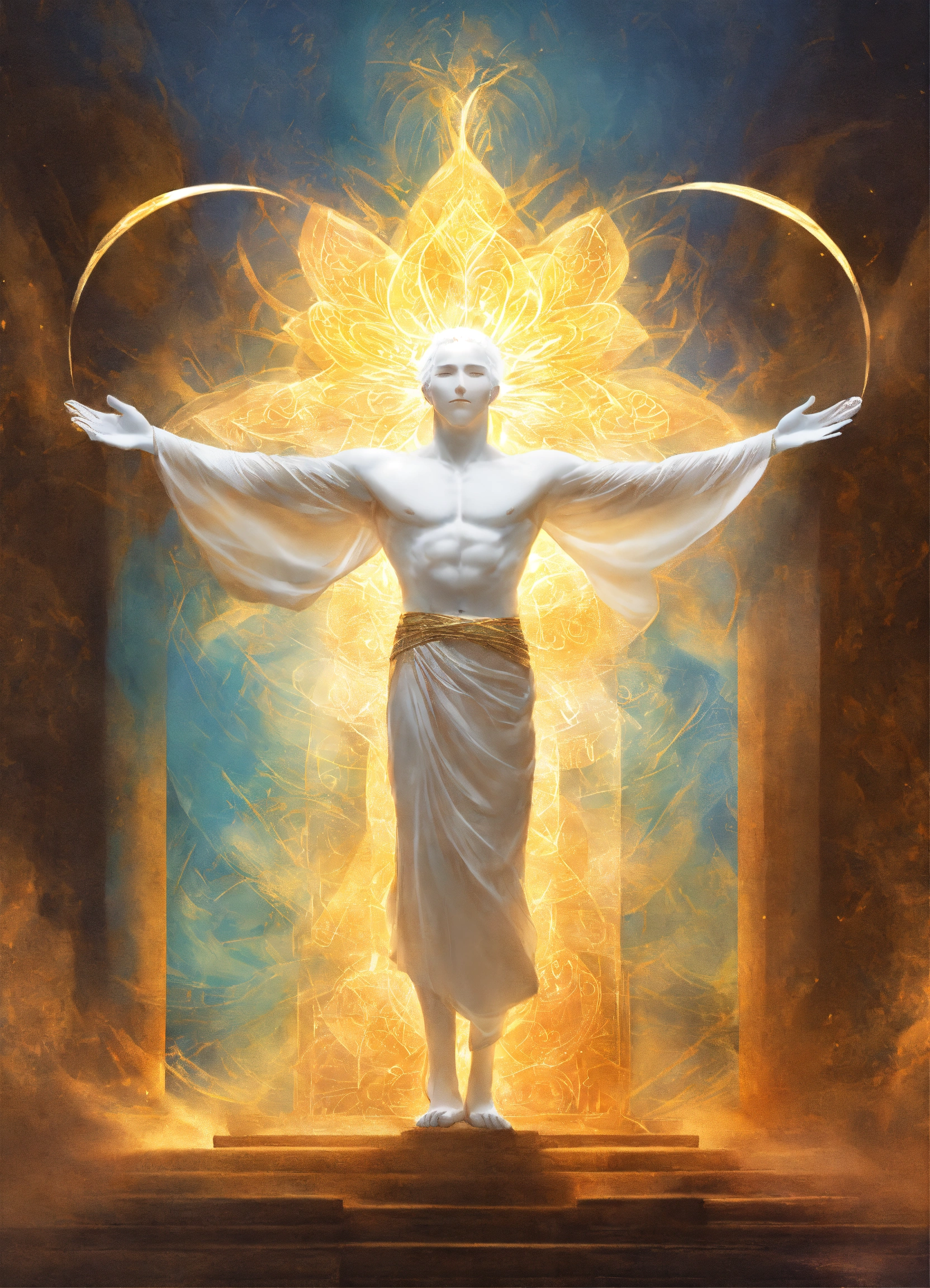 Lexica - Captivating design, spirit man ascend, The spirit being's arms ...