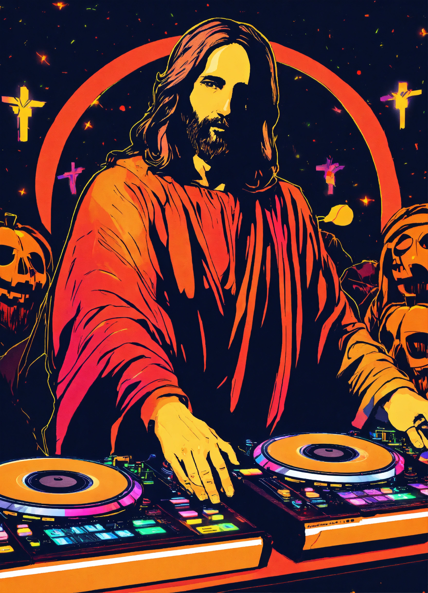 Lexica - Jesus christ celebrating Halloween in a club dj serato ddj1000 ...
