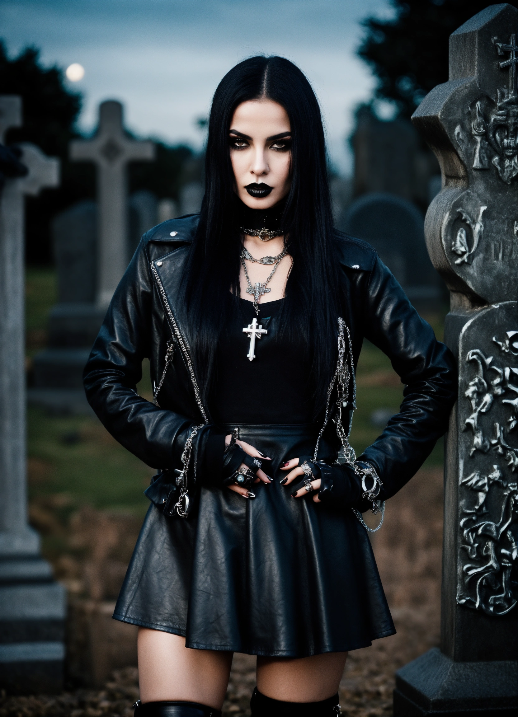 Lexica - Stunning arab seductress woman fashion goth model, strict pose ...