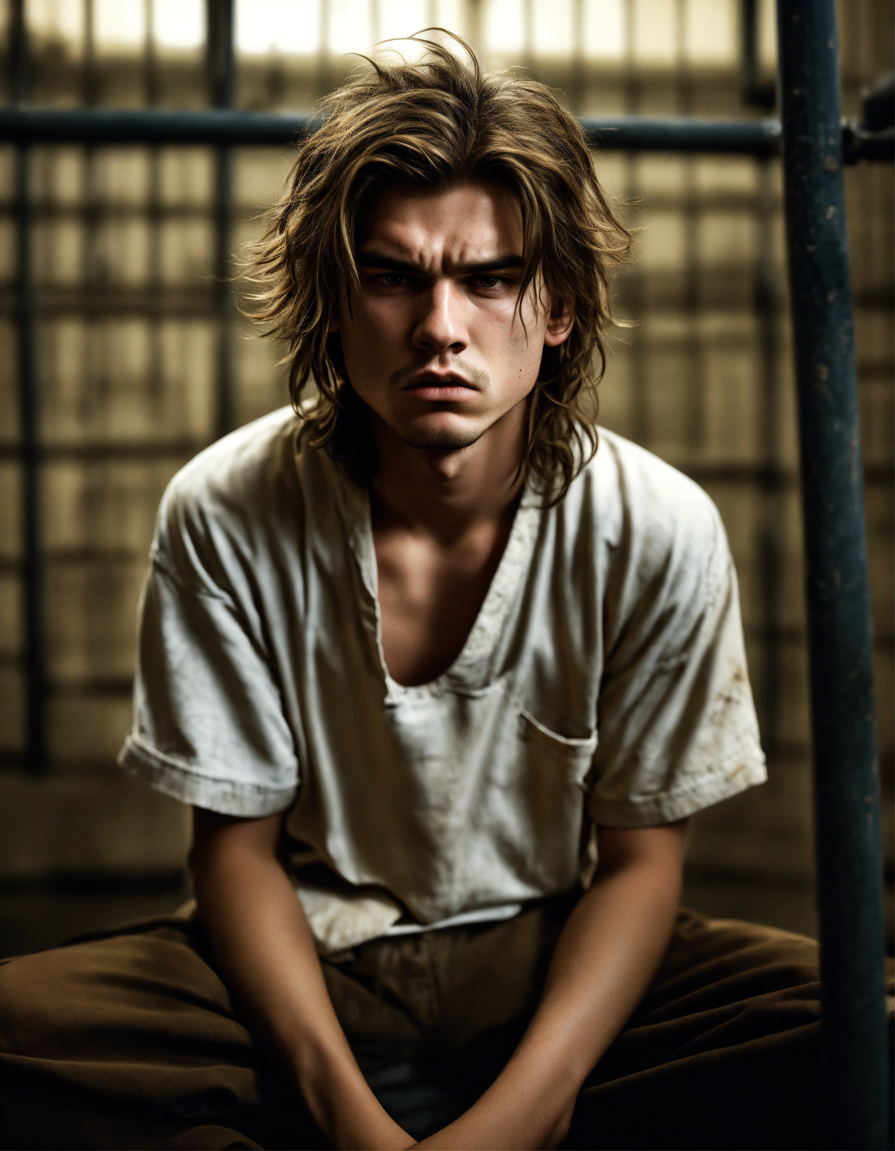 Lexica - A highly realistic photograph of a white menacing 21 years old ...