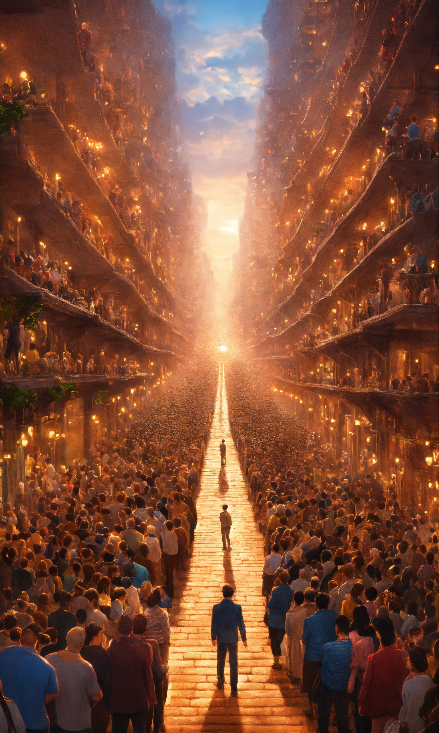 Lexica - Standing in the middle of a crowded path of people looking to ...