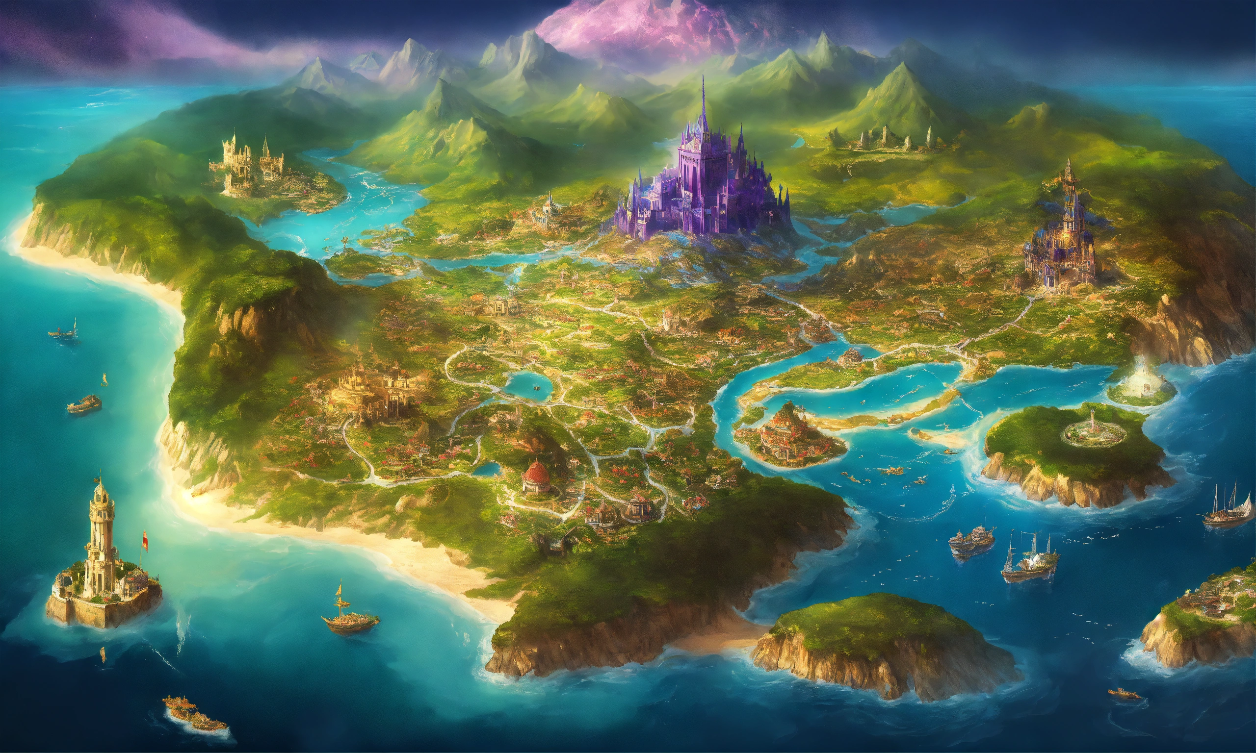 Lexica - Fantasy Map of a magical world called Eden, with 9 kingdoms ...