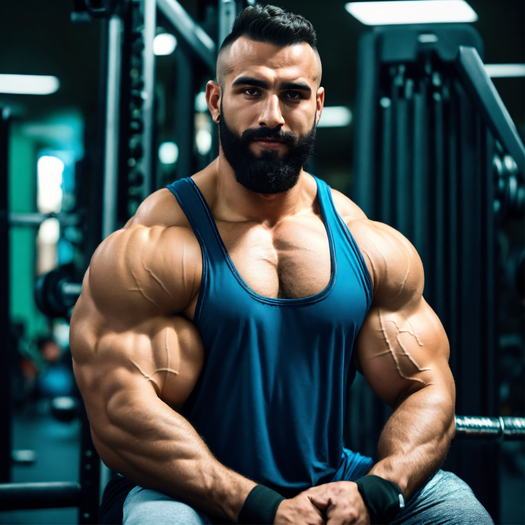 Lexica - 30-year-old hairy Jordanian man with big muscles, big ...