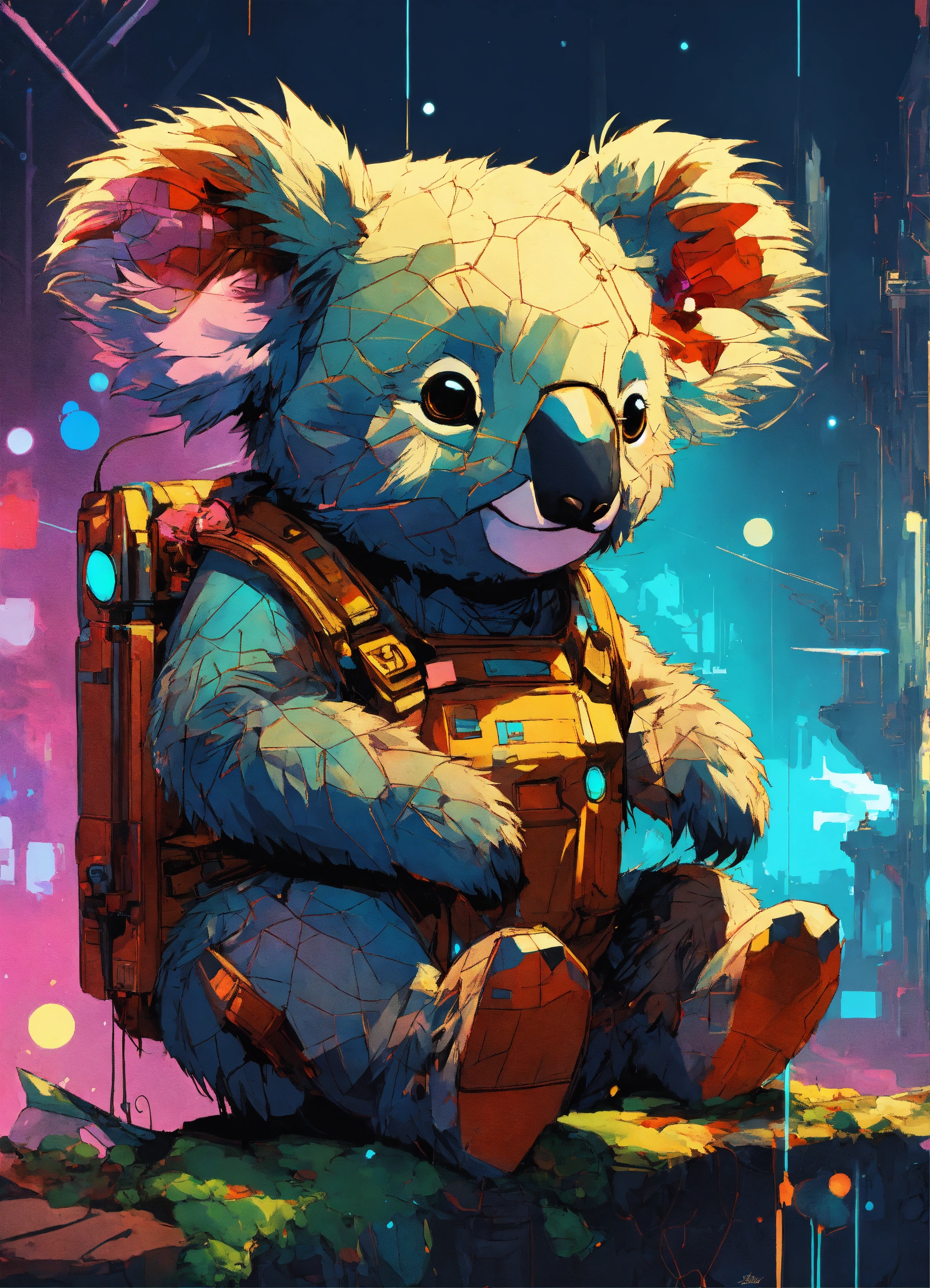 Lexica - Adorable koala, glowing reflecting eyes, Brian Kesinger, Russ ...