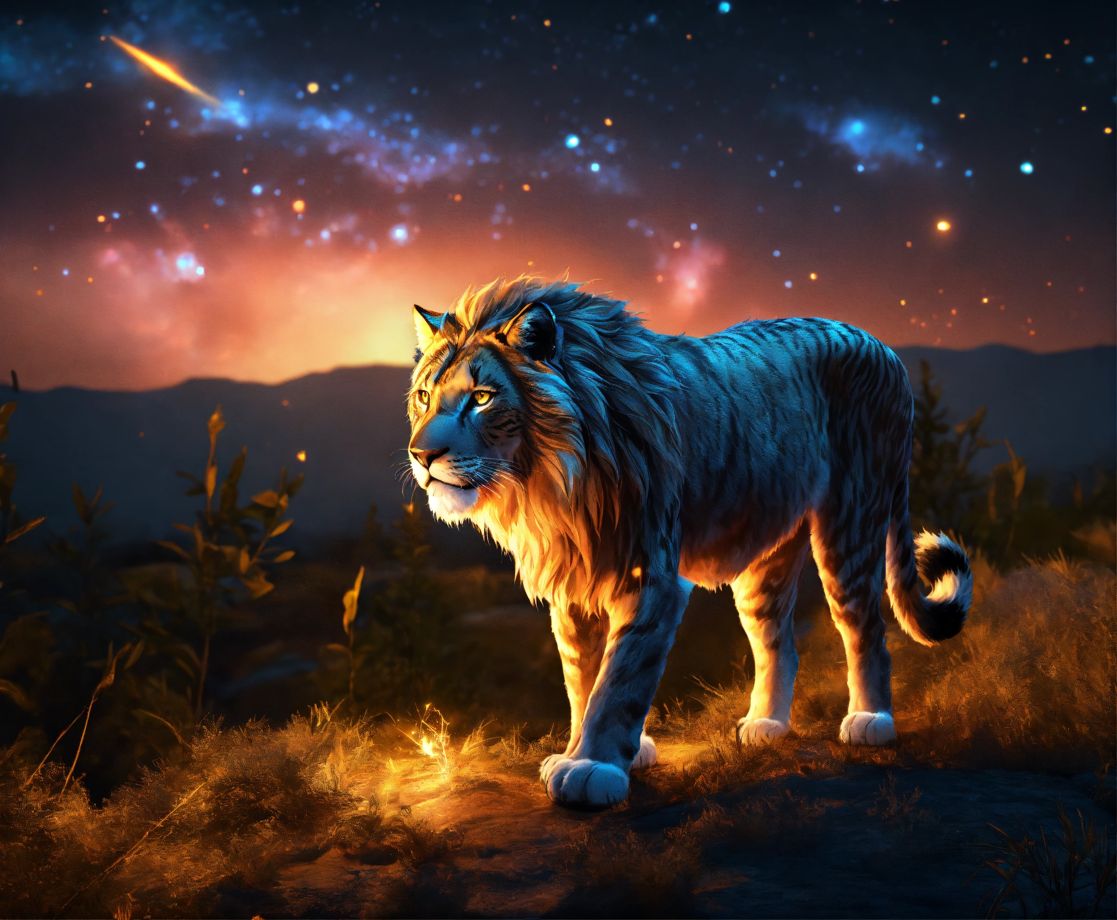 Lexica - Luminary Ligerlynx A blend of lion and lynx, with fur that ...