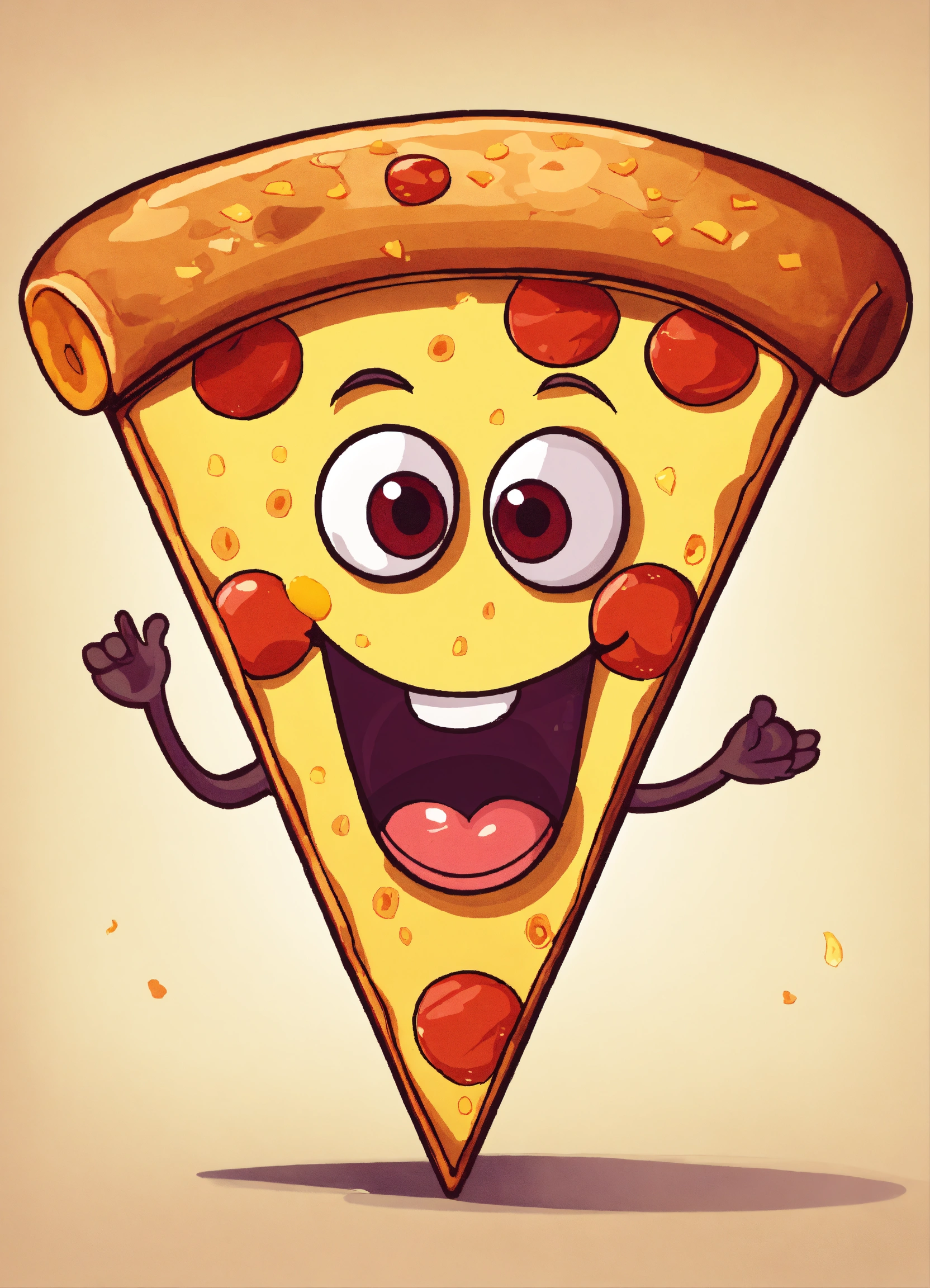 Lexica - Slice of CARTOON STYLE animated pizza that looks pretty and ...