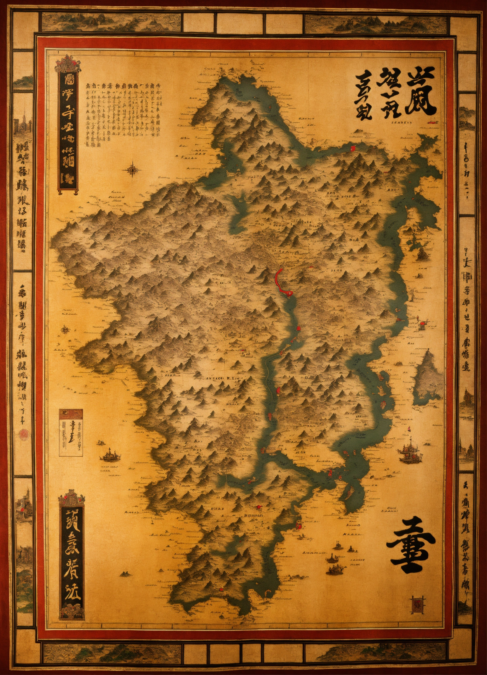 Lexica - Sango(three kingdom) antique map, real product photo