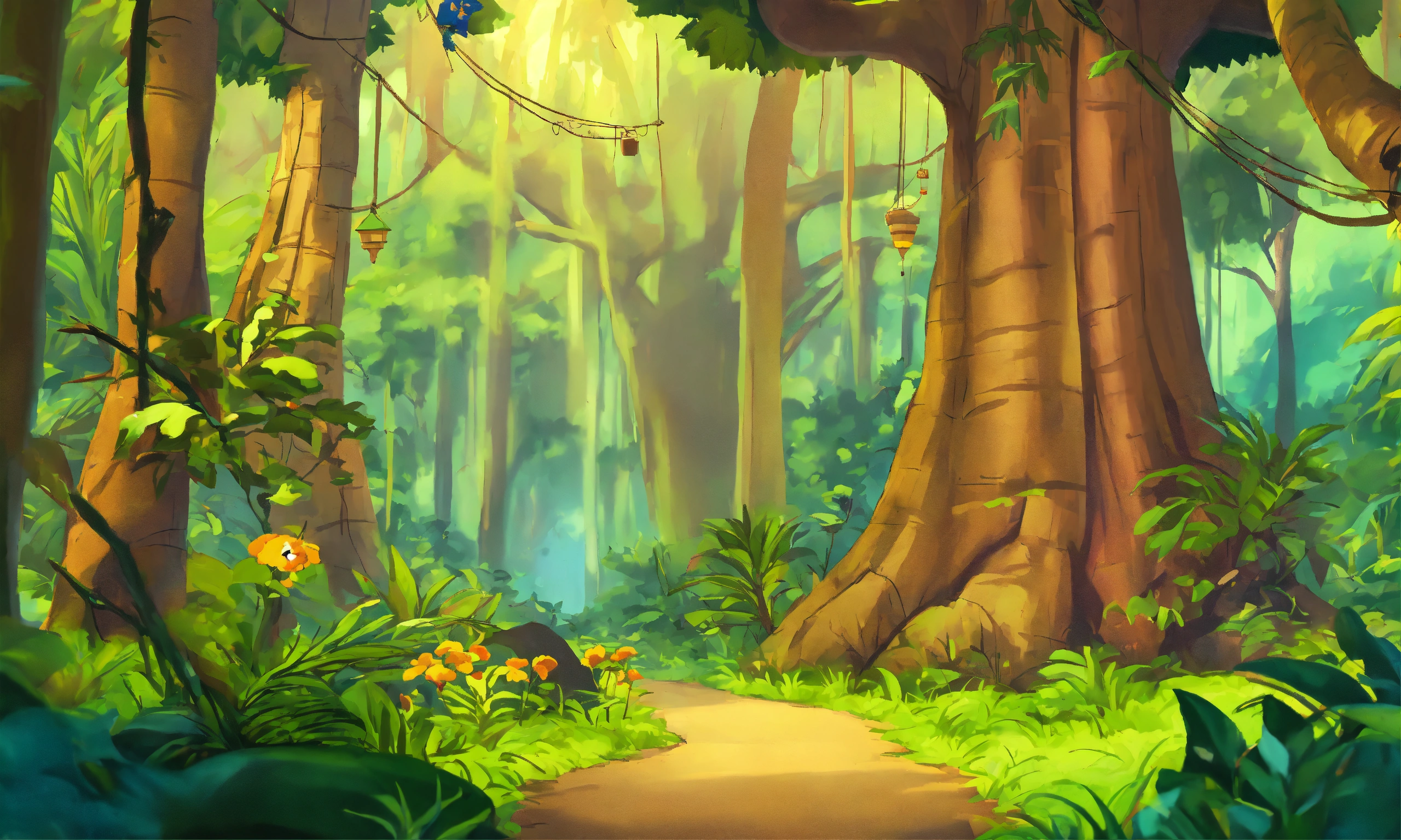 Lexica - Cartoon big jungle big trees