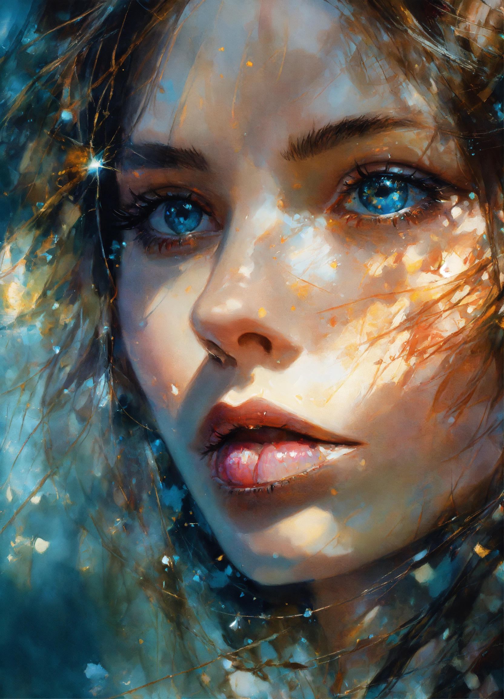 Lexica - Beautiful abstract close up of a woman's eye, face averted ...