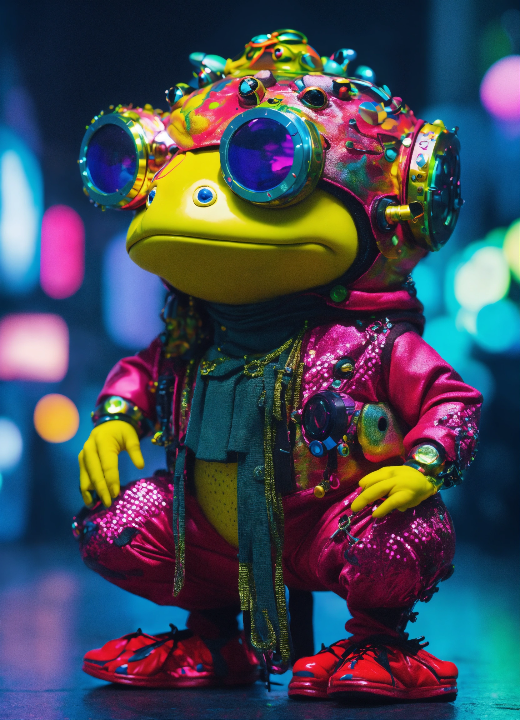 Lexica - Fashion Shoot of cyber punk Techno Toad made out of a 3D ...
