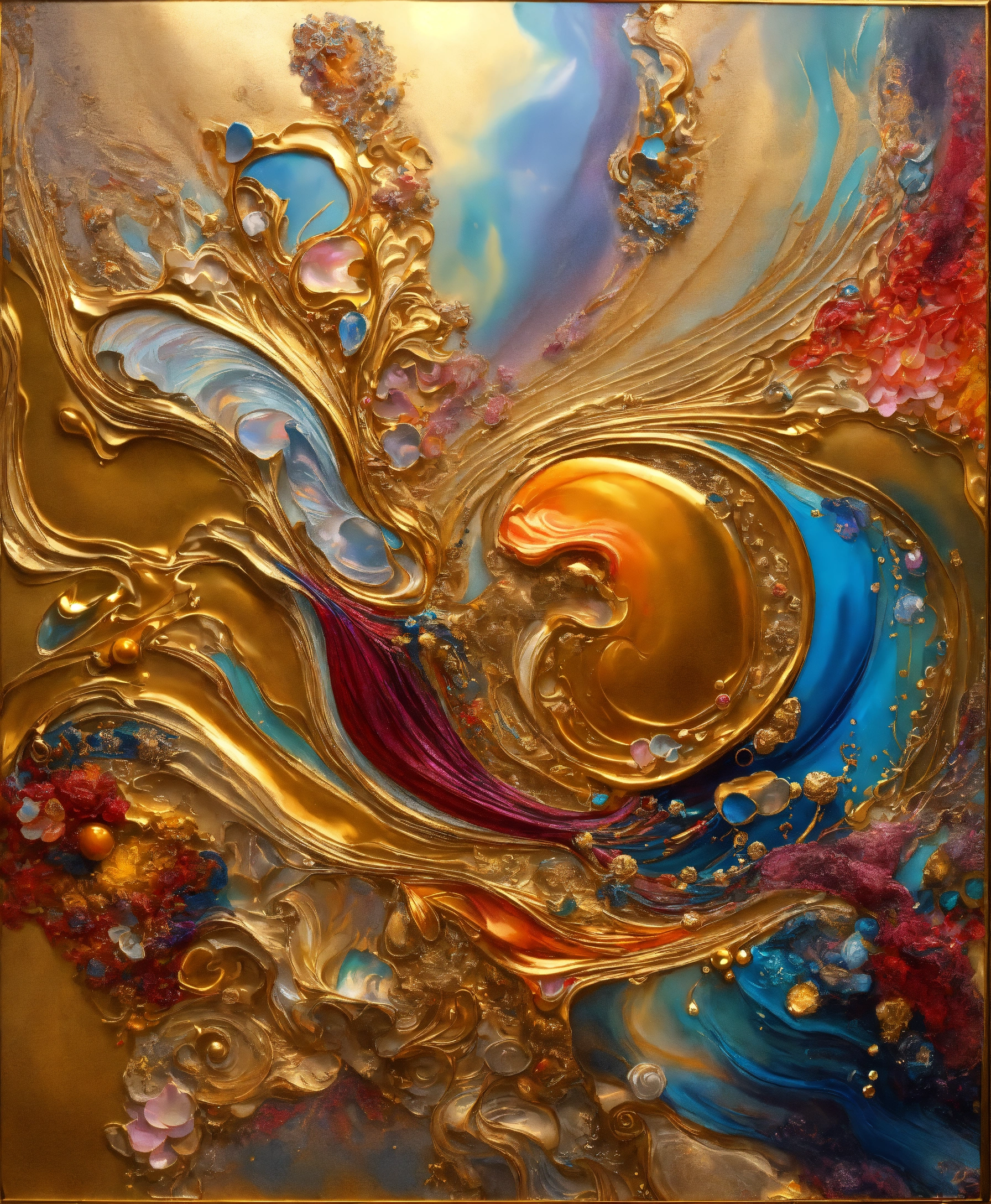 Lexica - Colorful abstract painting oil and water complex complicated ...