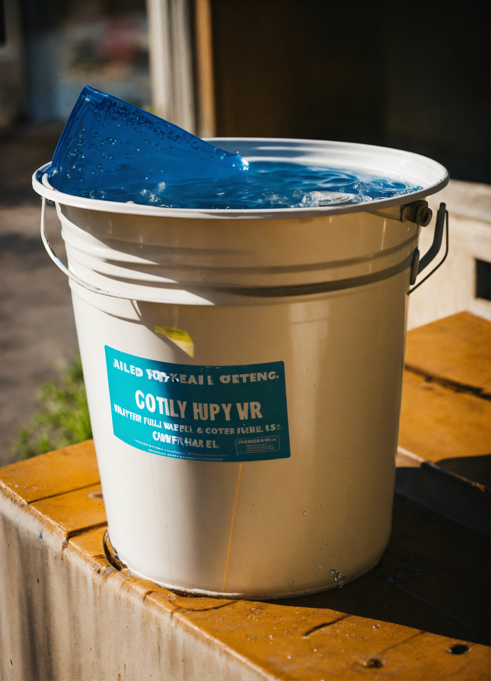 Lexica - Sticker in a bucket filled half with water