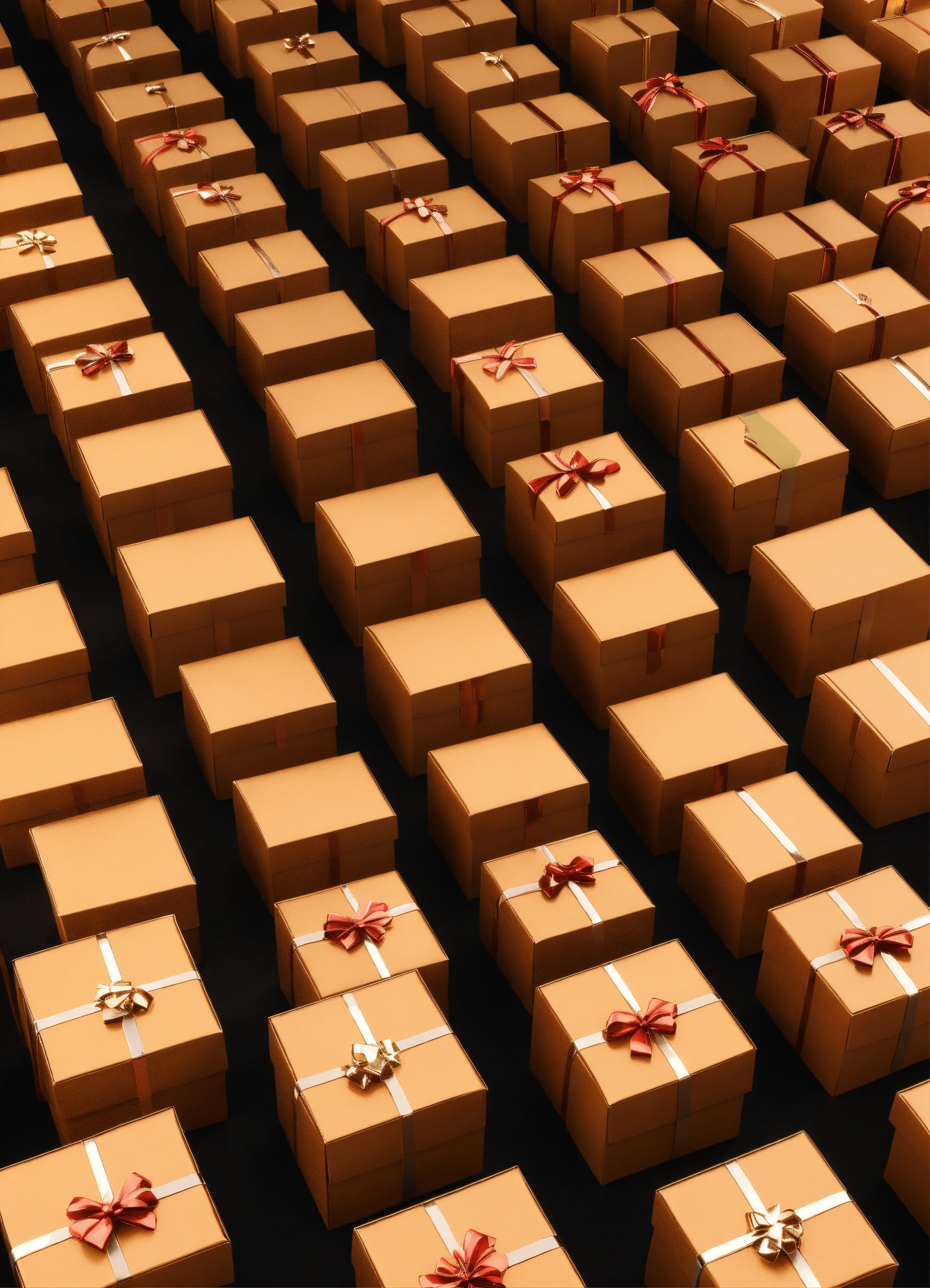 Lexica - Lots of brown color gift boxes, 4K photorealistic