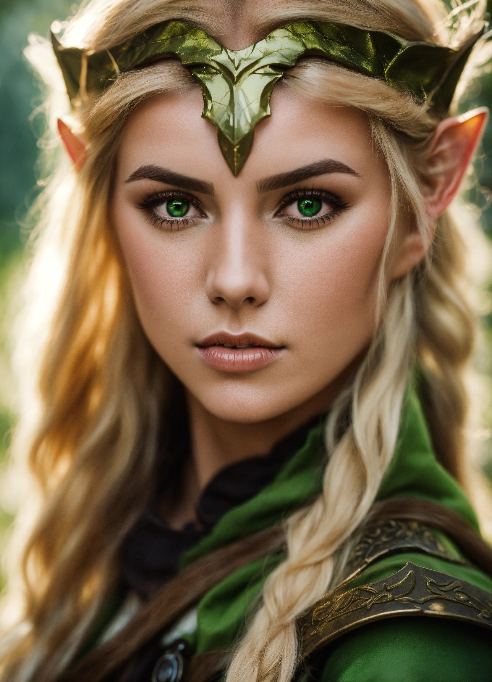 Lexica - Photo quality portrait of a female elf ranger with large ...