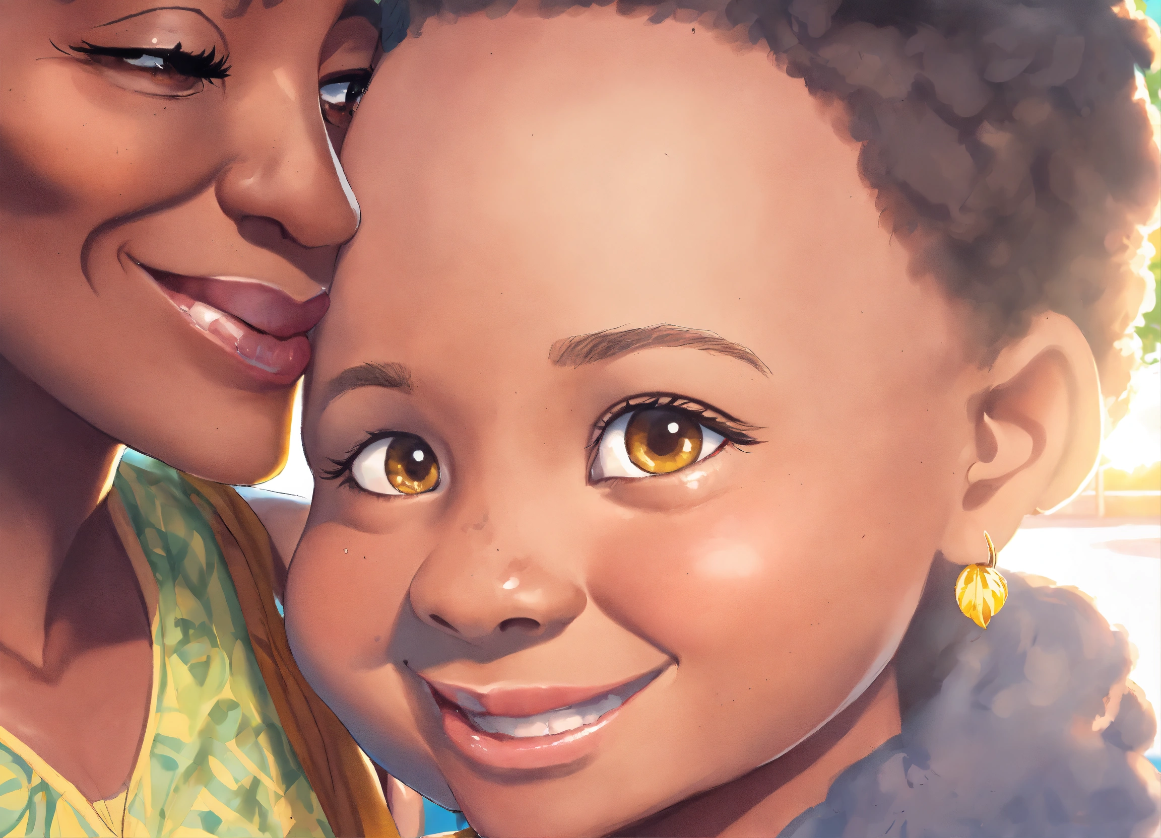 Lexica - Cartoon Carribean black Grandma opening her front door and ...