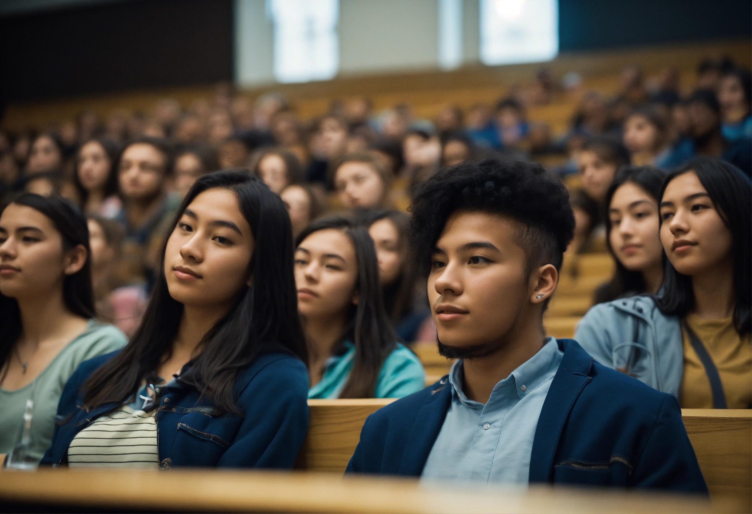 Lexica - A photograph of a lecture hall full of university students ...