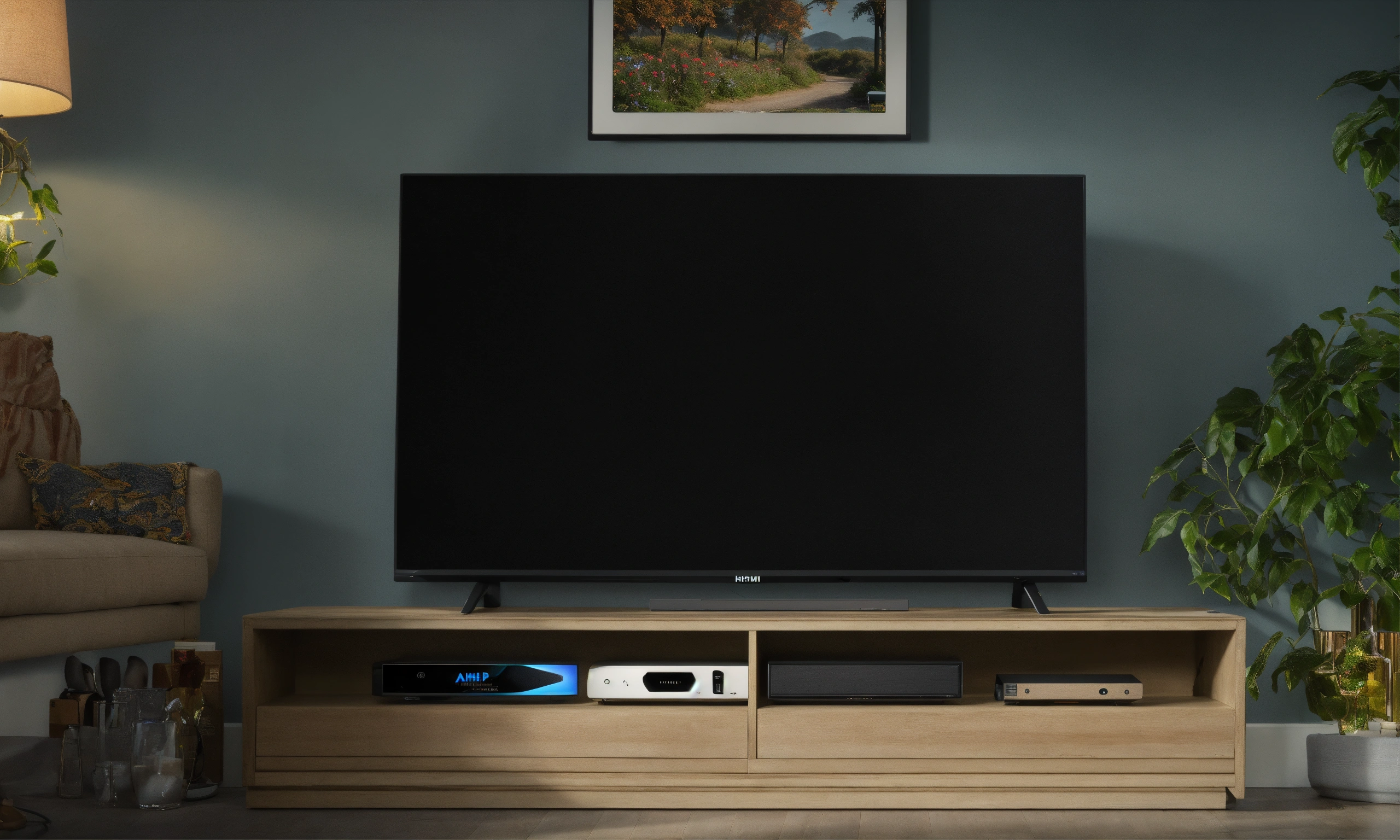 Lexica - Visualize an HDMI ARC port, with a TV and a soundbar, showing ...